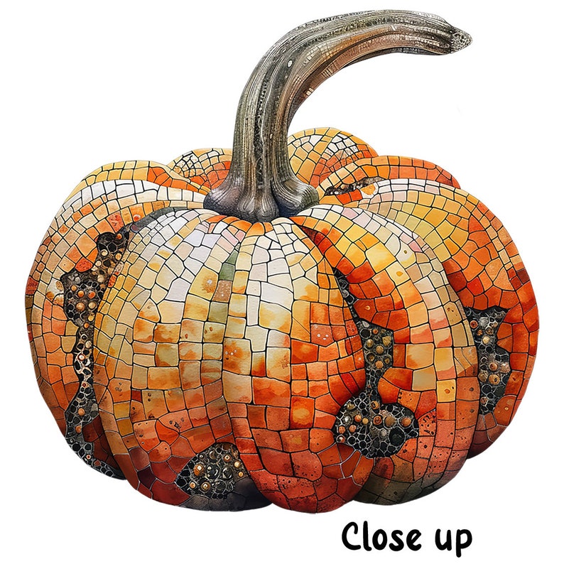 Whimsical Mosaic Pumpkin Clipart, Artsy Pumpkins, Fall Decor, Autumn ...