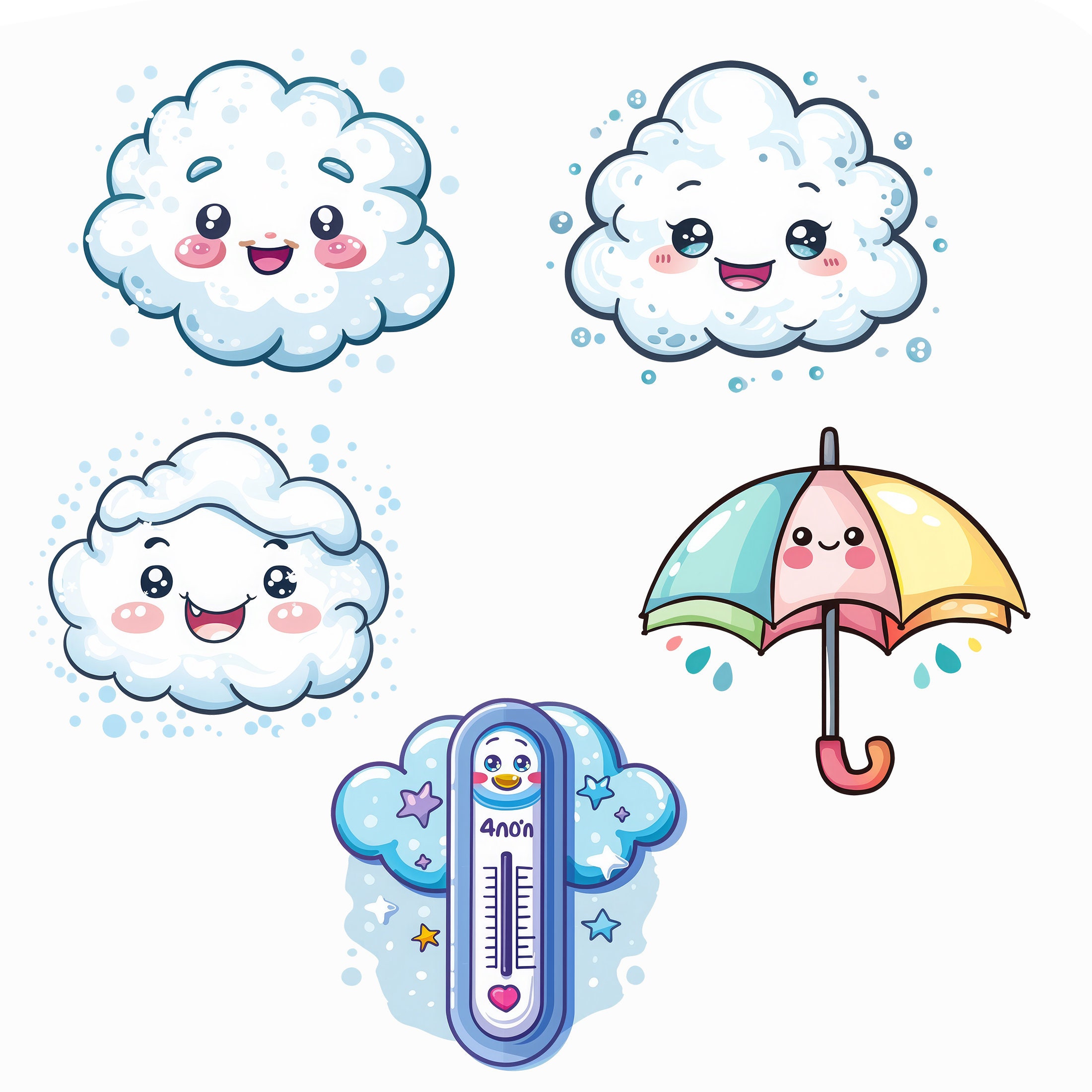 Kawaii Weather PNG Clipart, Transparent Background. Personal and ...