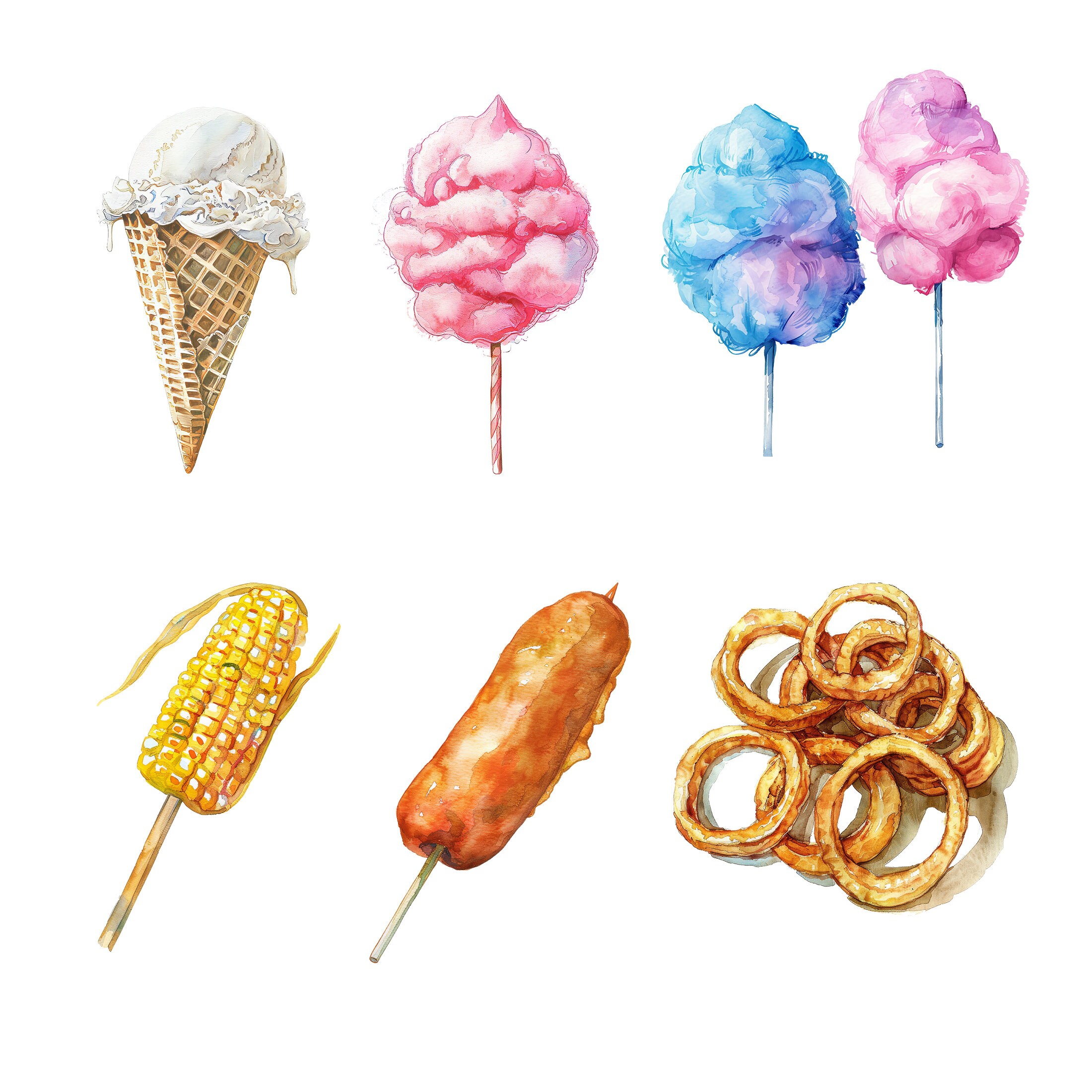Carnival Food Clipart Bundle, Fair Treat Images, Invitation, Planners ...