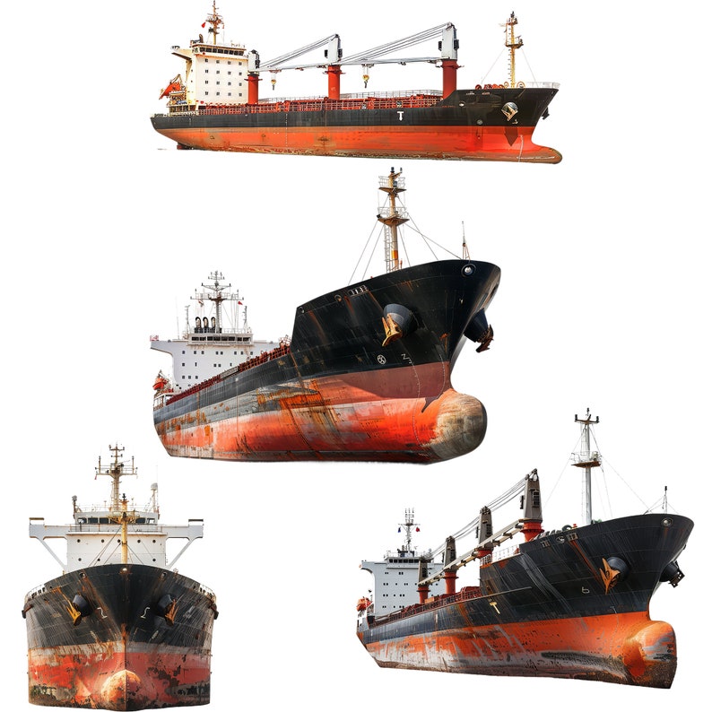 Cargo Ship Clipart, Container Ships, Commercial Boat Clipart, PNG Files ...
