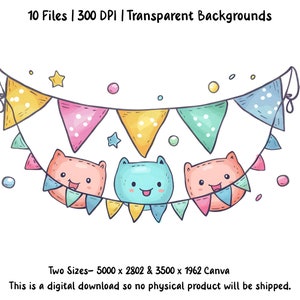 Kawaii Banners Clipart, Kawaii PNG, Journals Stickers, Planners Decor ...