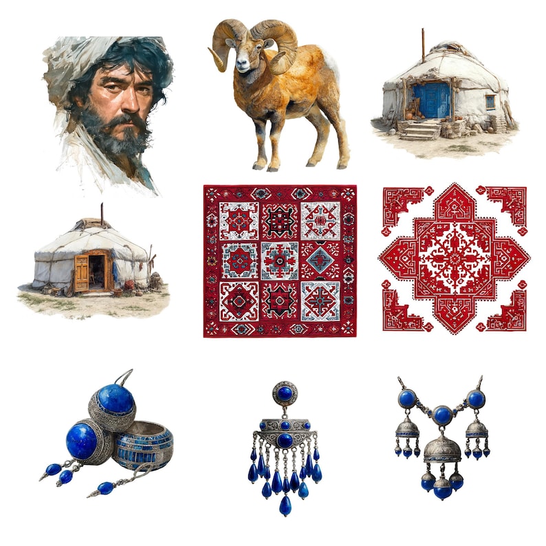 Afghan Culture Clipart: Landmarks, Food & Flag PNG Stickers (commercial ...
