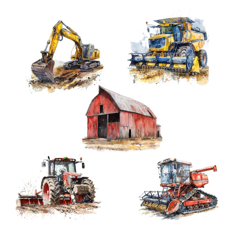 Farming Clipart Farming, Tractor Harvester Png Farm Machinery Wheat ...
