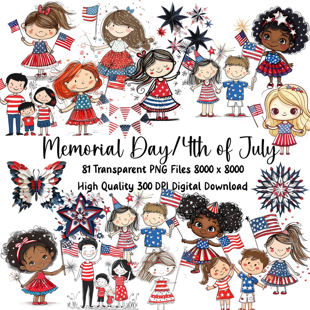 Huge Bundle of Patriotic Clipart Perfect for July 4th & Memorial Day ...