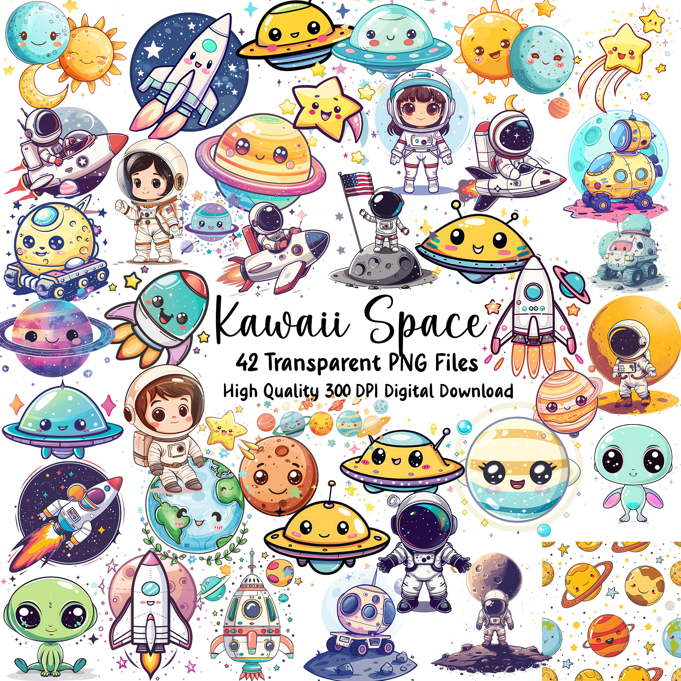 Tarjetas De Chicas Extraterrestres Kawaii Kawaii Aliens Ultra Pack,