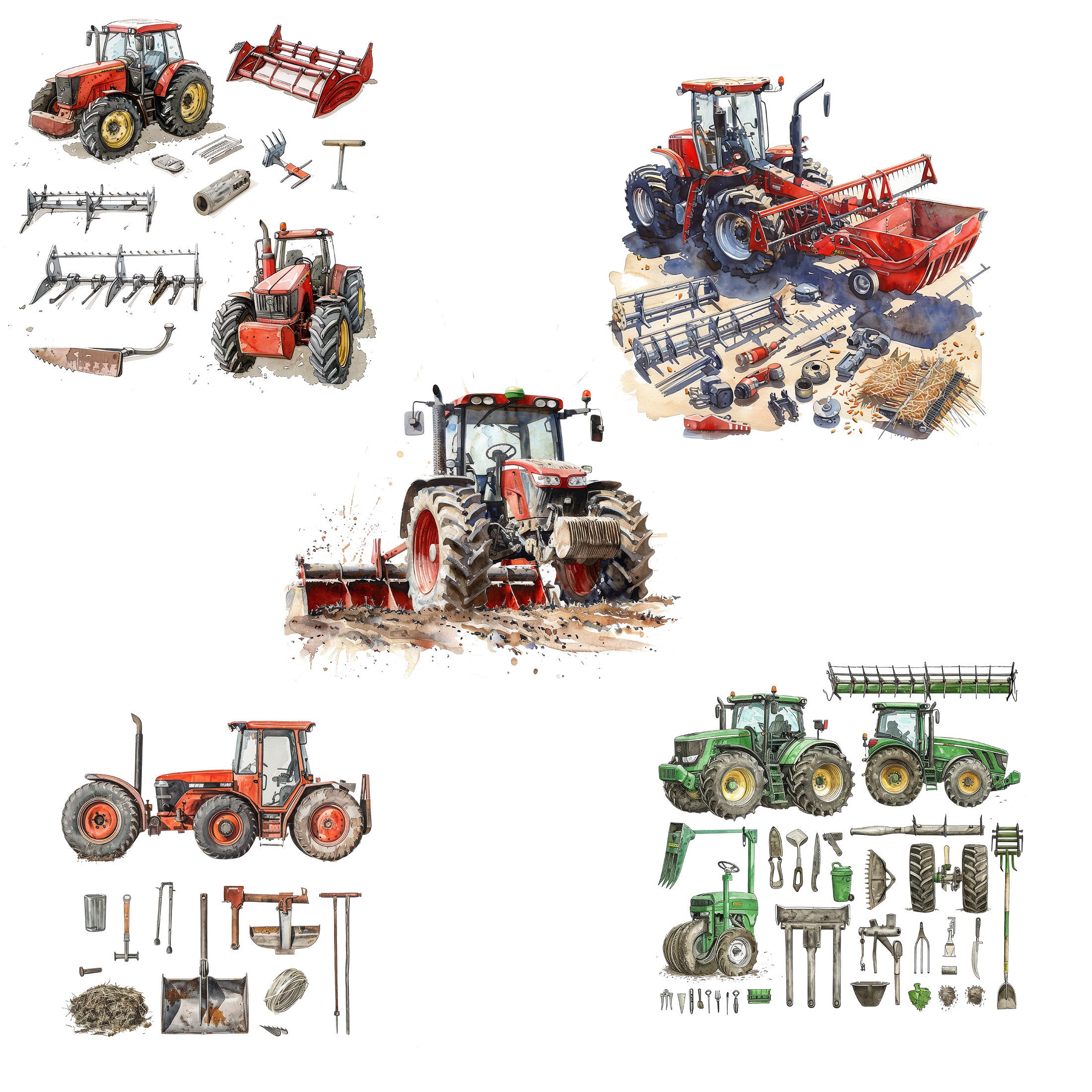 Farming Clipart Farming, Tractor Harvester Png Farm Machinery Wheat ...