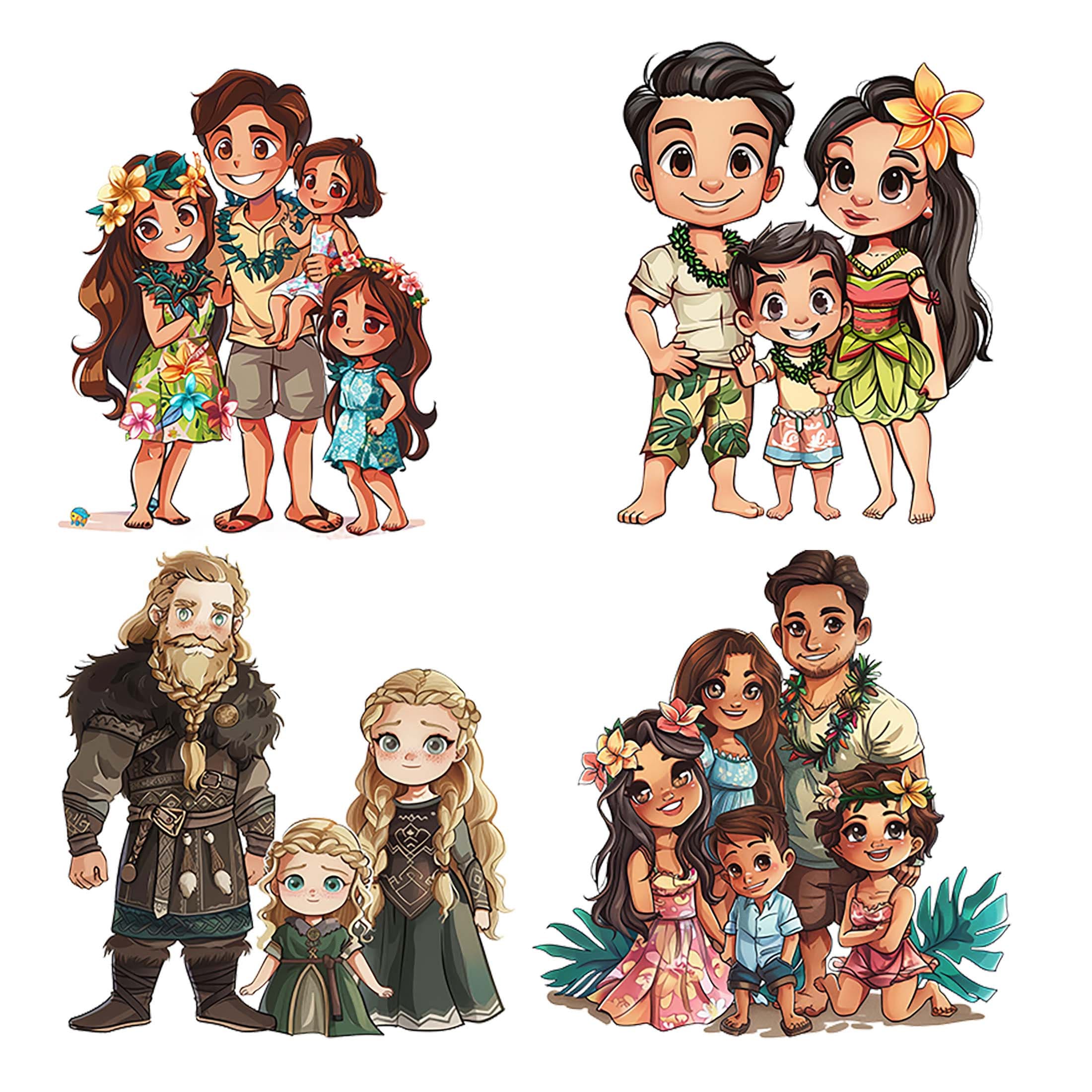 Families Around the World Clipart, Multicultural Families, Traditional ...