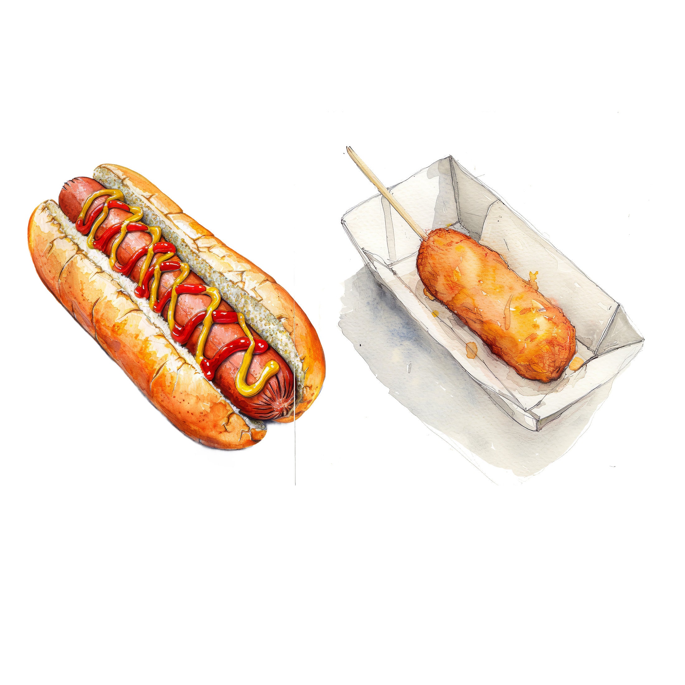 Hot Dog Clipart, Delicious Summer Food Clipart, BBQ Foods, PNG - Etsy