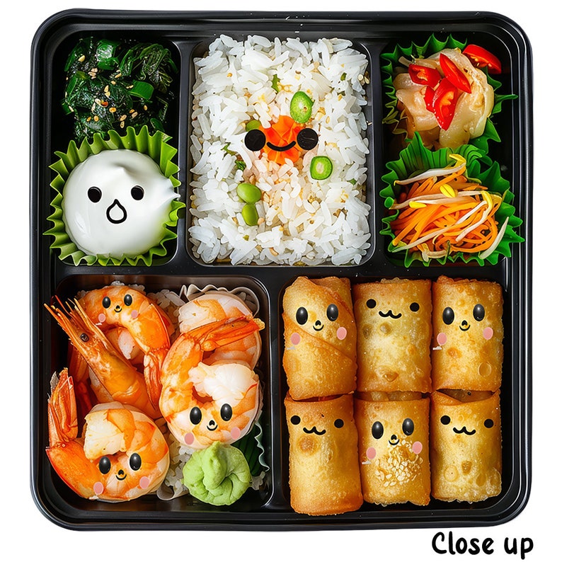 Kawaii Bento Boxes Clipart, Cute Asian Food Clipart, Japanese Clipart ...