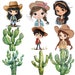 Cowgirls and Cowboys Clipart Bundle, Cute Cowboys, Cute Cowgirls ...