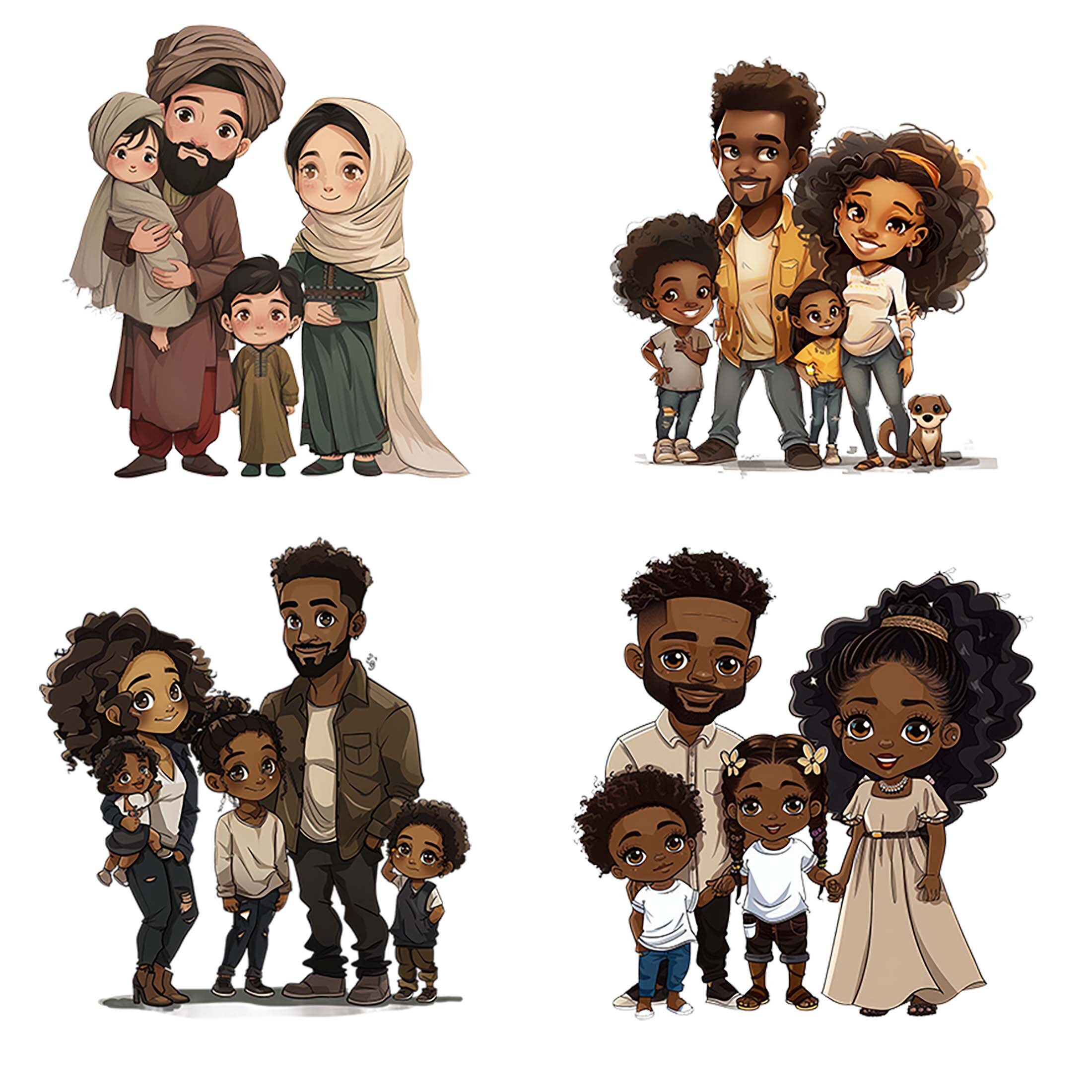 Multicultural Families Clipart: Diverse Cultures, Teacher Resources ...