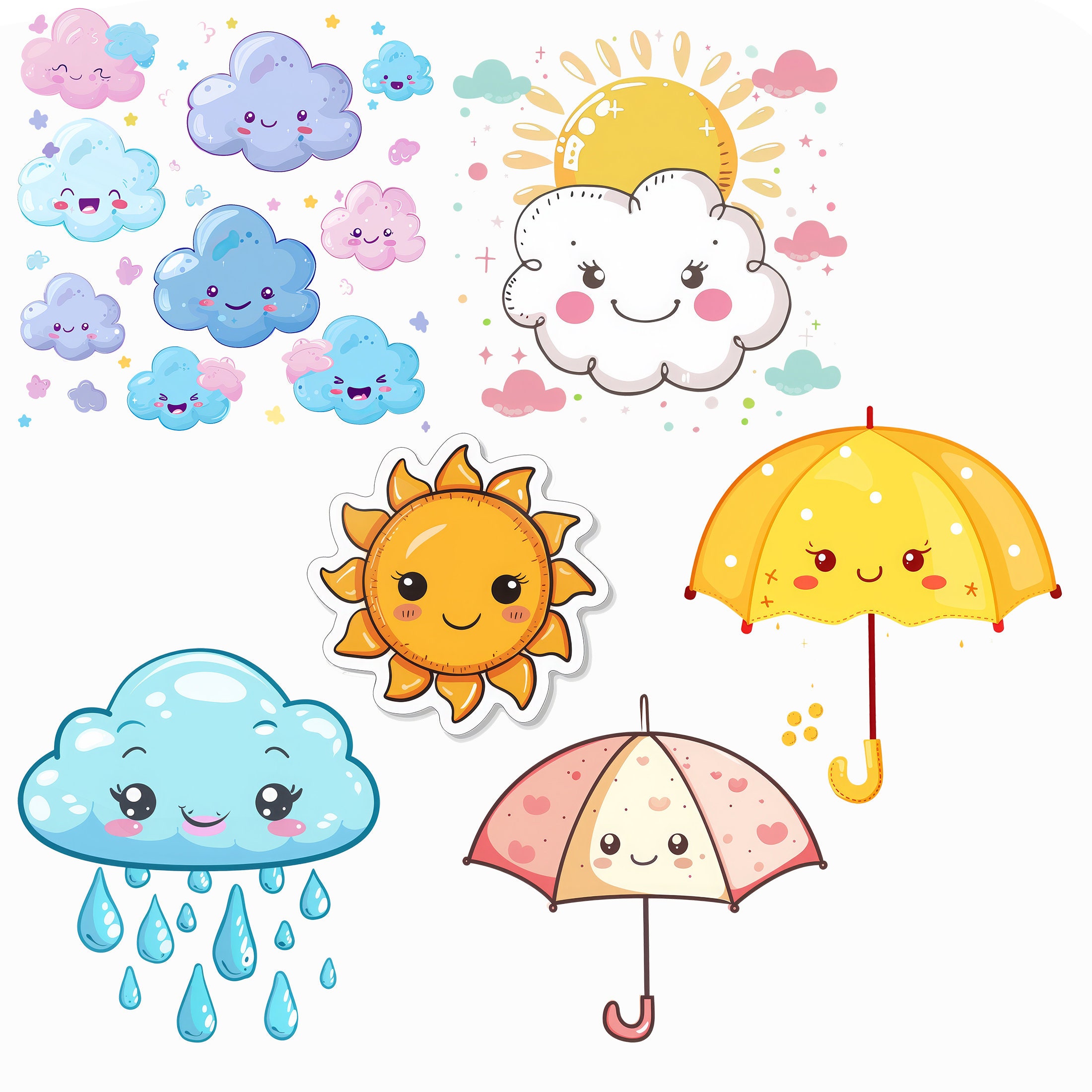 Kawaii Weather PNG Clipart, Transparent Background. Personal and ...