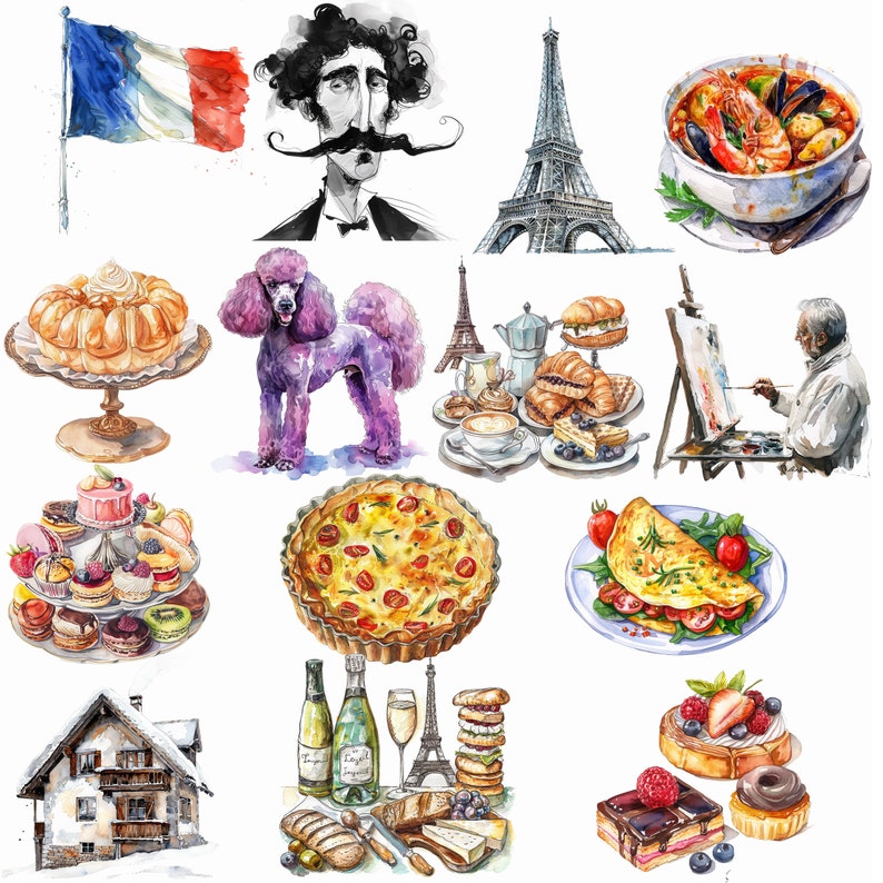 French Clipart, Clipart About France, Eiffel Tower Clip Art, French ...