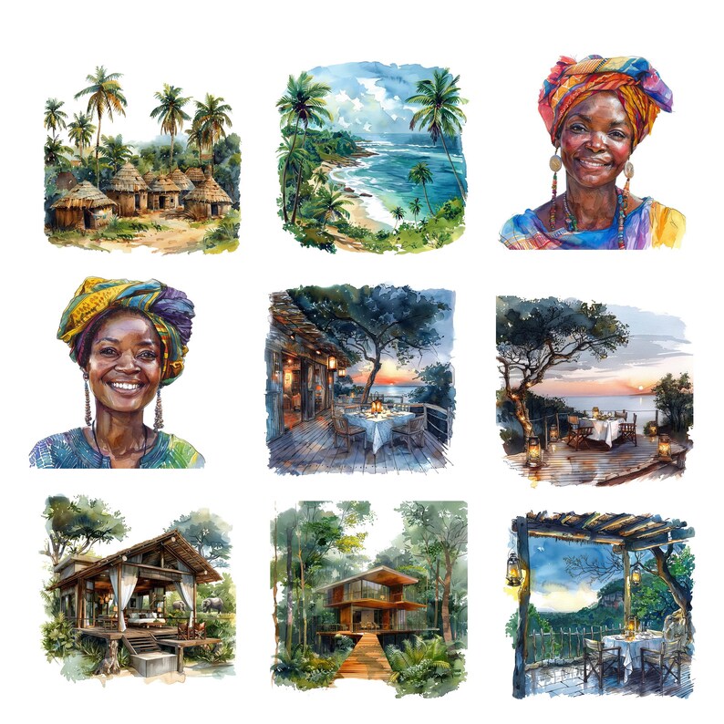 Ivory Coast Clipart, Côte D’ivoire Watercolor Illustrations, African ...
