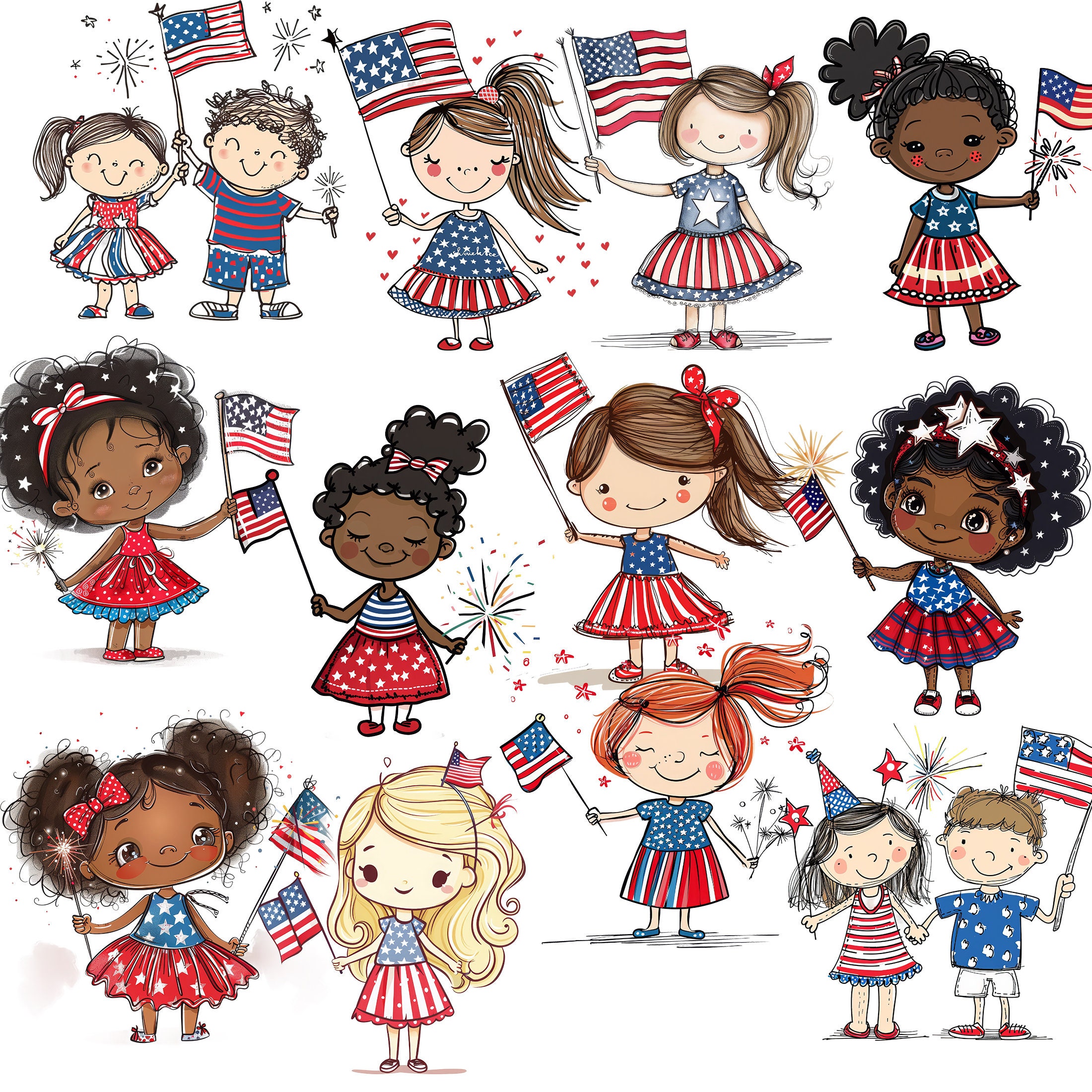 Huge Bundle of Patriotic Clipart Perfect for July 4th & Memorial Day ...