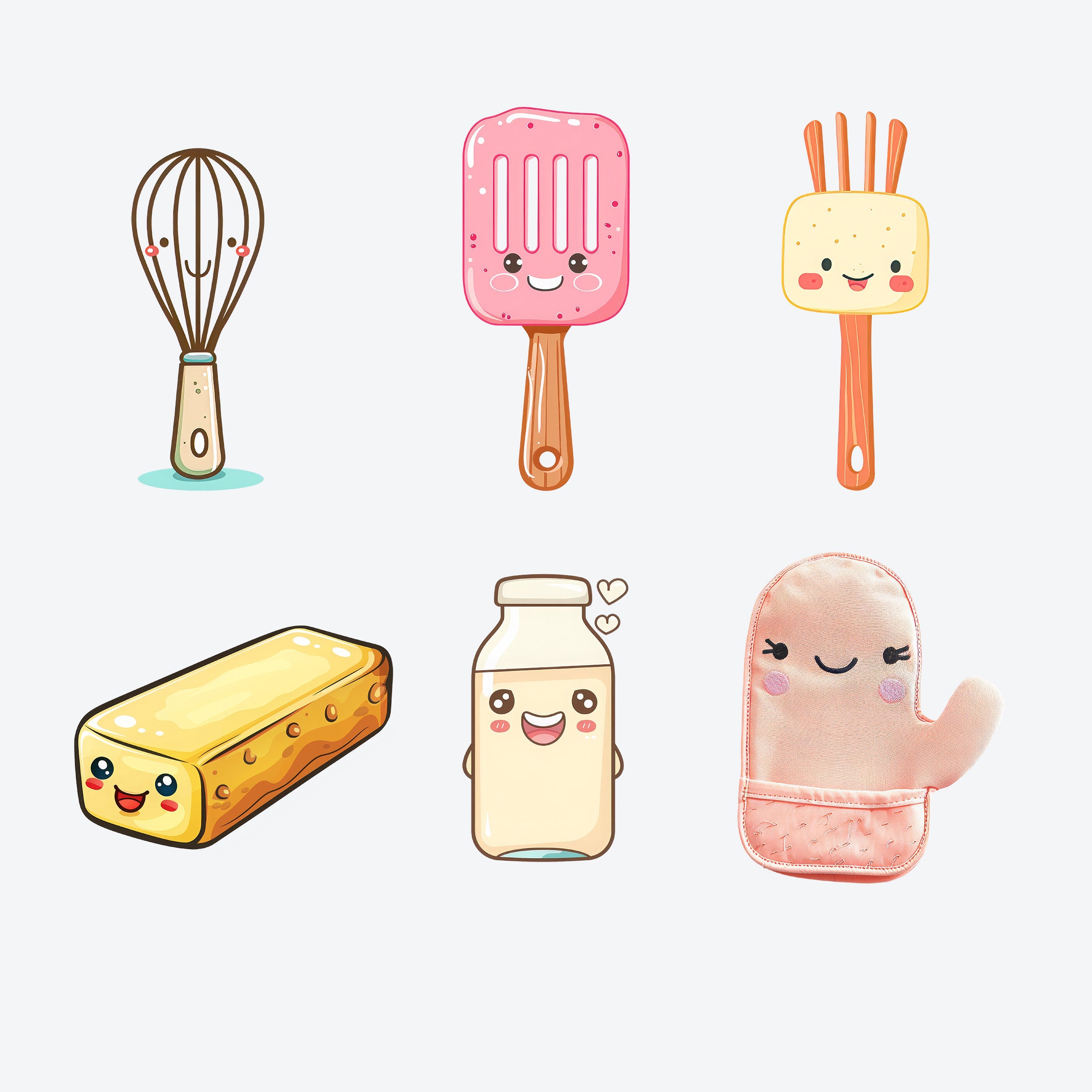 Kawaii Baking Clipart Set, Cute Baking Stickers, PNG, Commercial Use - Etsy