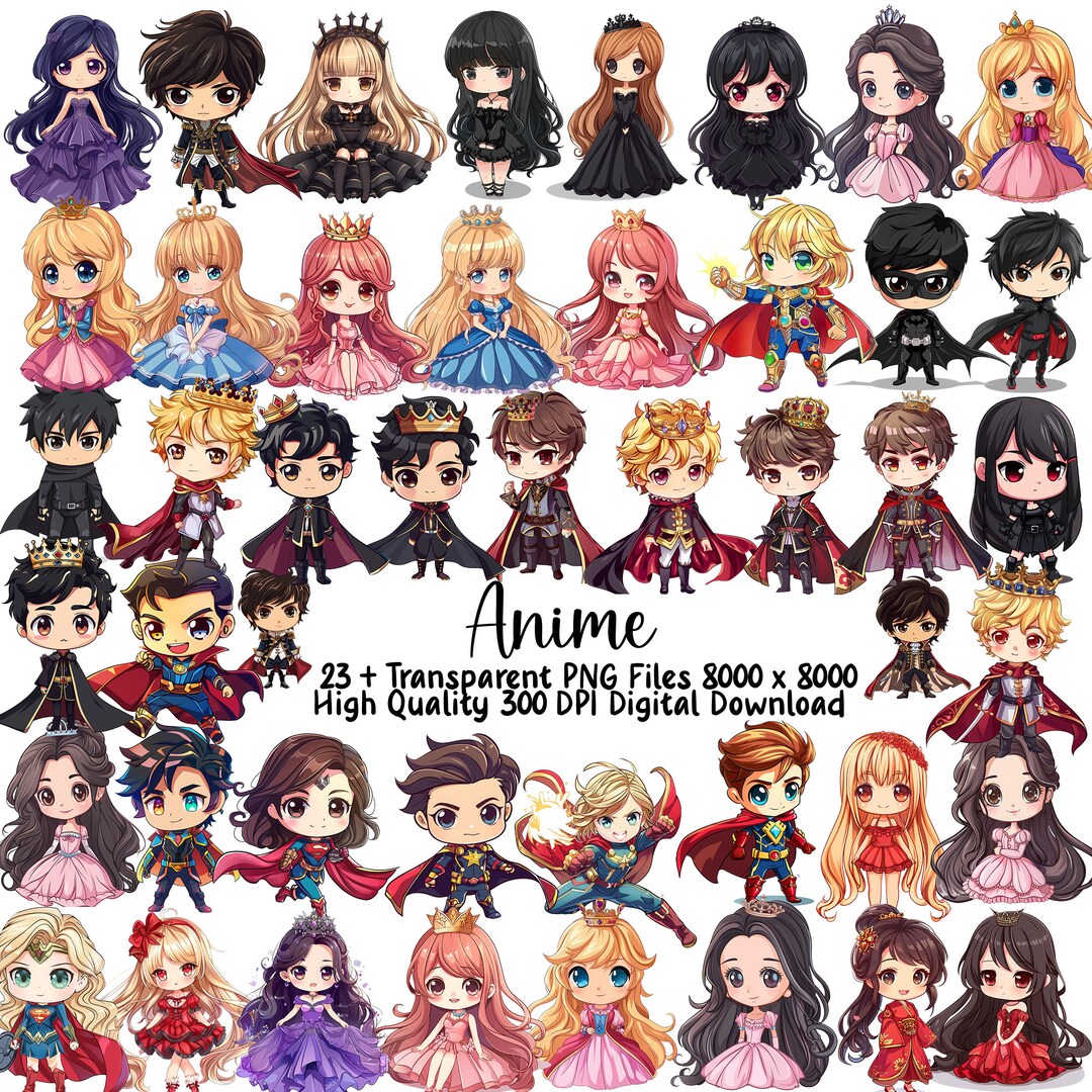 ANIME Clipart DESIGN Bundle, Best Design All Anime Design, Png ...