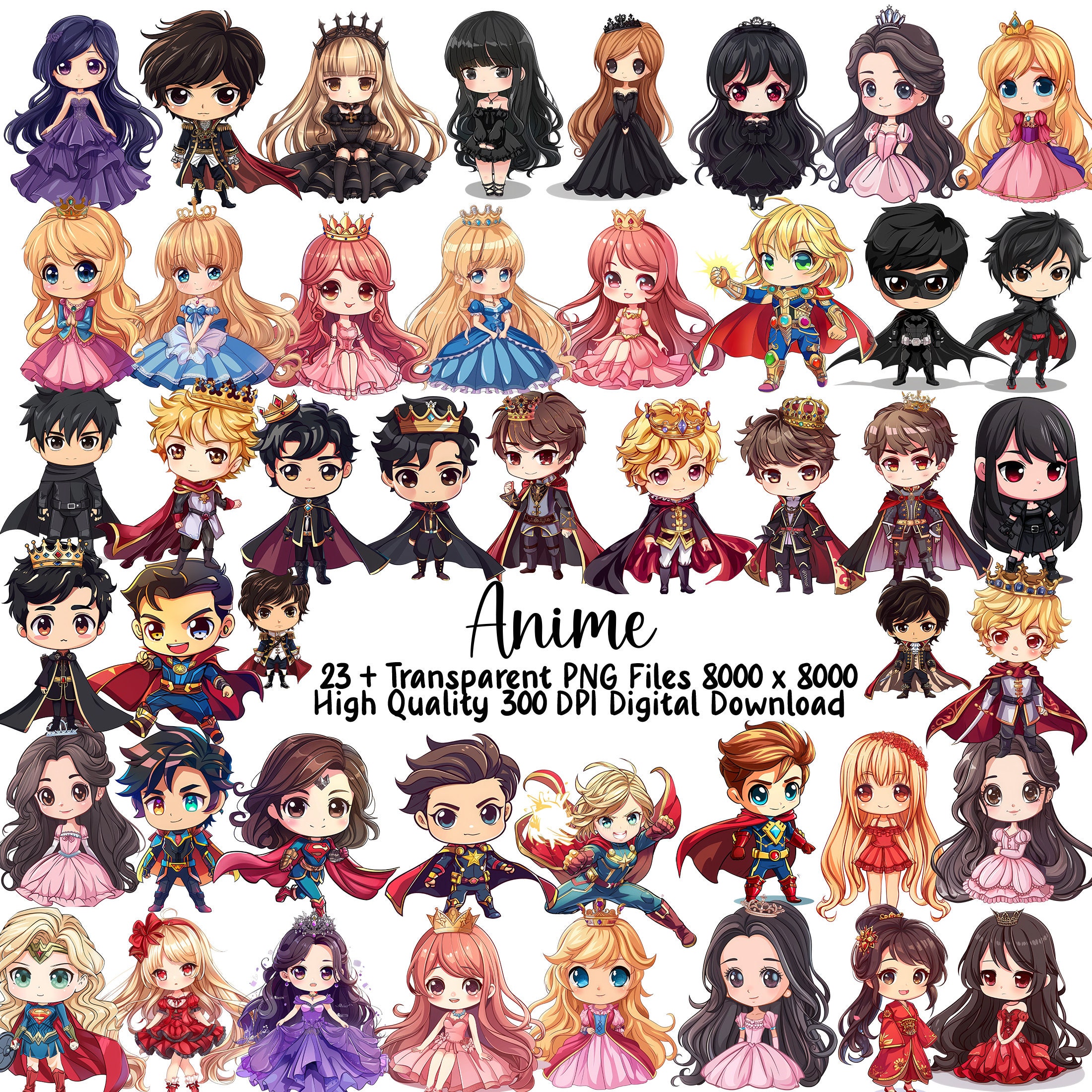 ANIME Clipart DESIGN Bundle, Best Design All Anime Design, Png ...