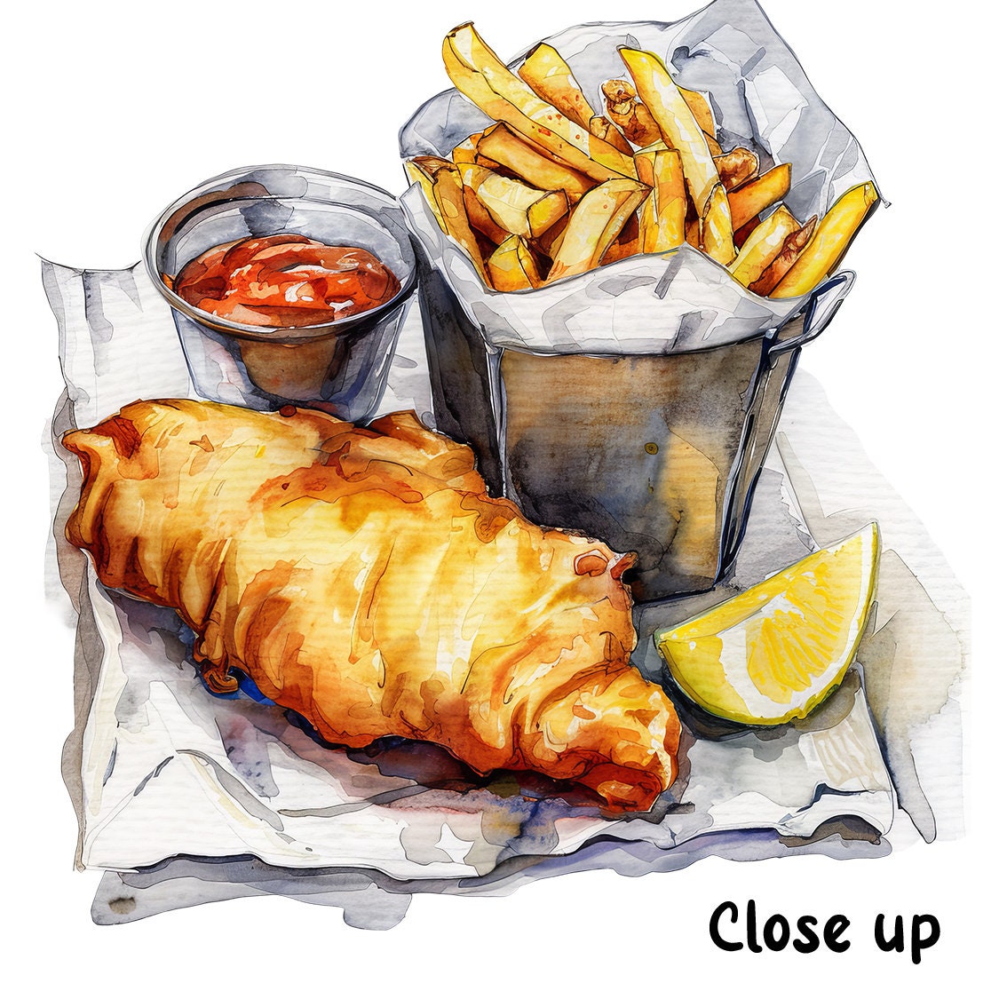 Watercolor British Food Clipart, Food Menu Art, England, Scottish ...