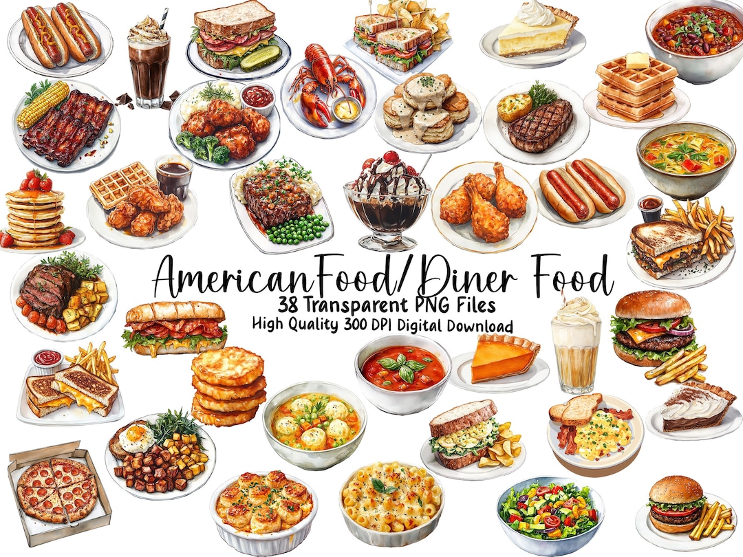 American Food Clipart, Diner Food Images for Menus, Recipes ...