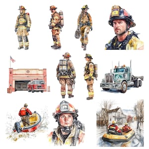 First Responders Clipart Set: Firefighters, Police, Medics (digital ...