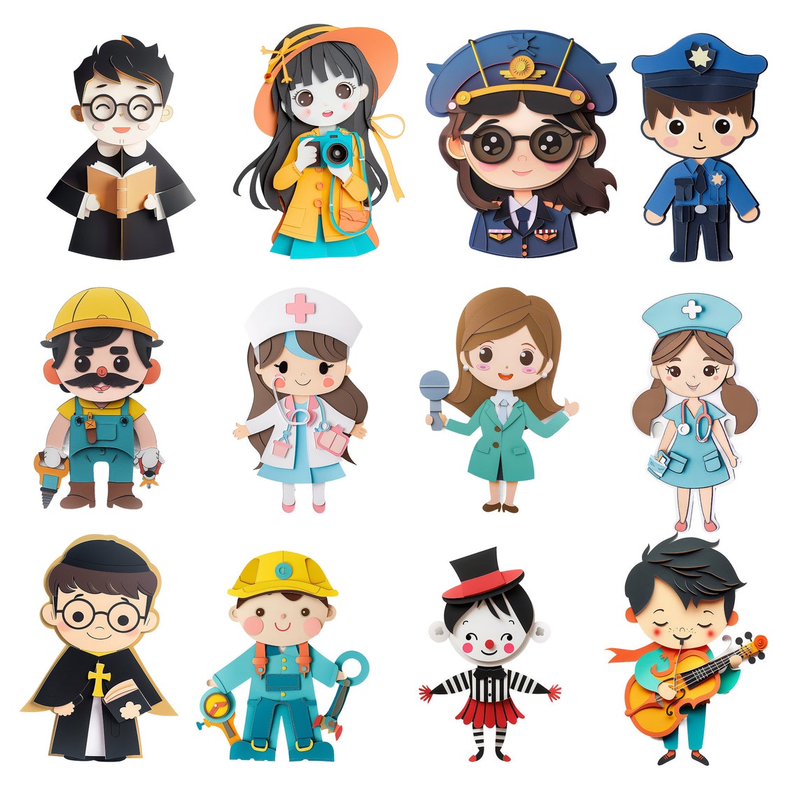 Professional Clipart Bundle: Occupations Icons, Teacher Essentials, Job ...