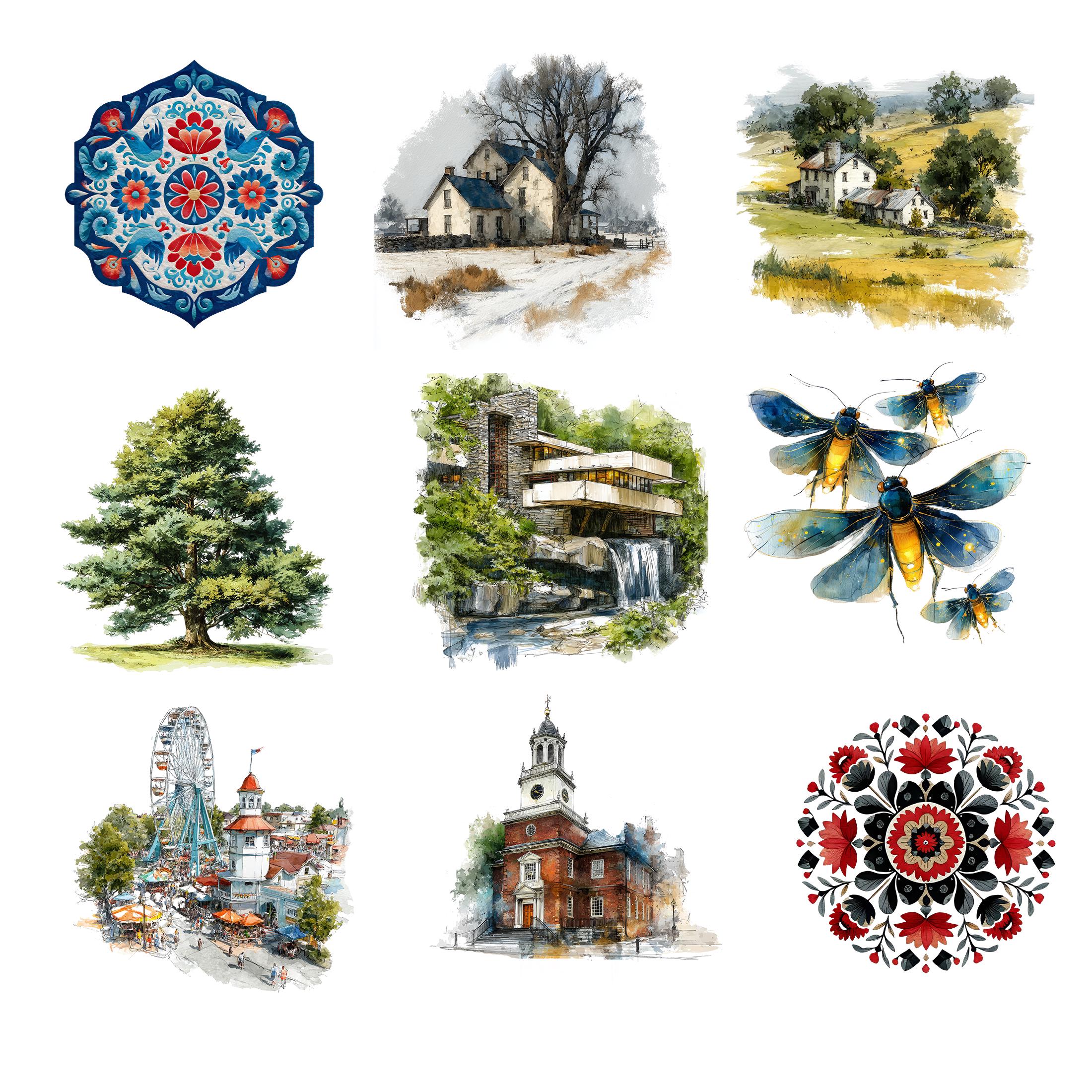 Pennsylvania Clipart Bundle: State Symbols, Landmarks & Culture (PNG ...