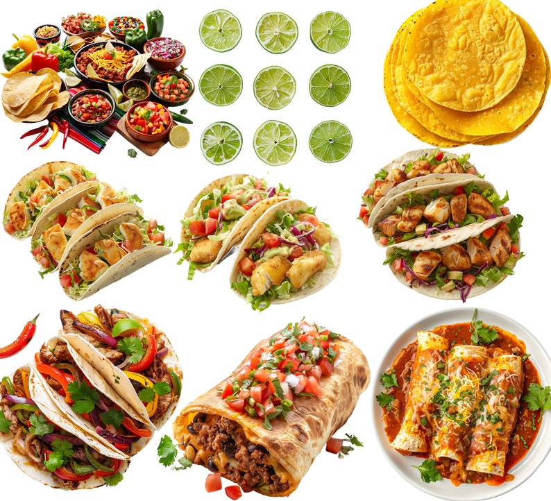 Authentic Mexican Cuisine Clipart Pack, Instant Download, Commercial ...