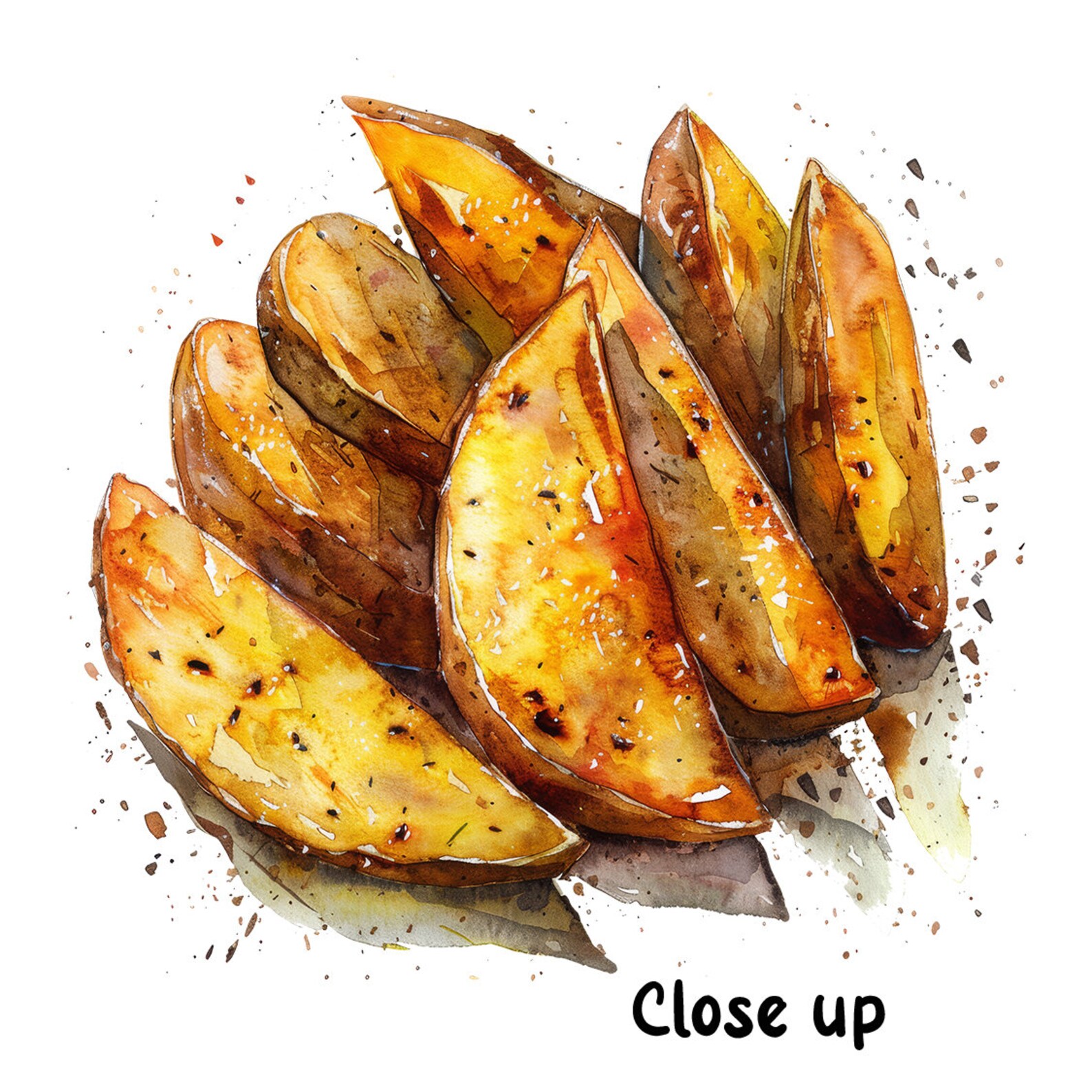 Watercolor Potato Clipart, PNG, French Fries, Potato Chips, Baked ...