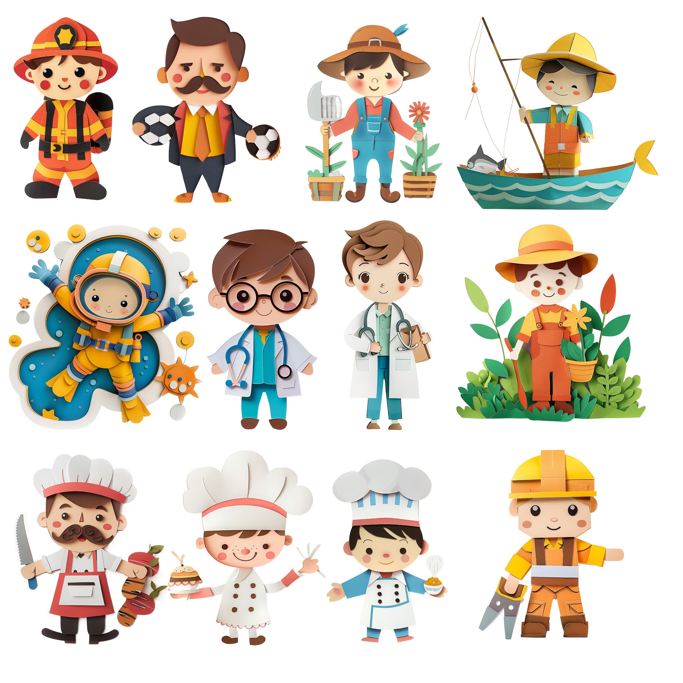 Professional Clipart Bundle: Occupations Icons, Teacher Essentials, Job ...