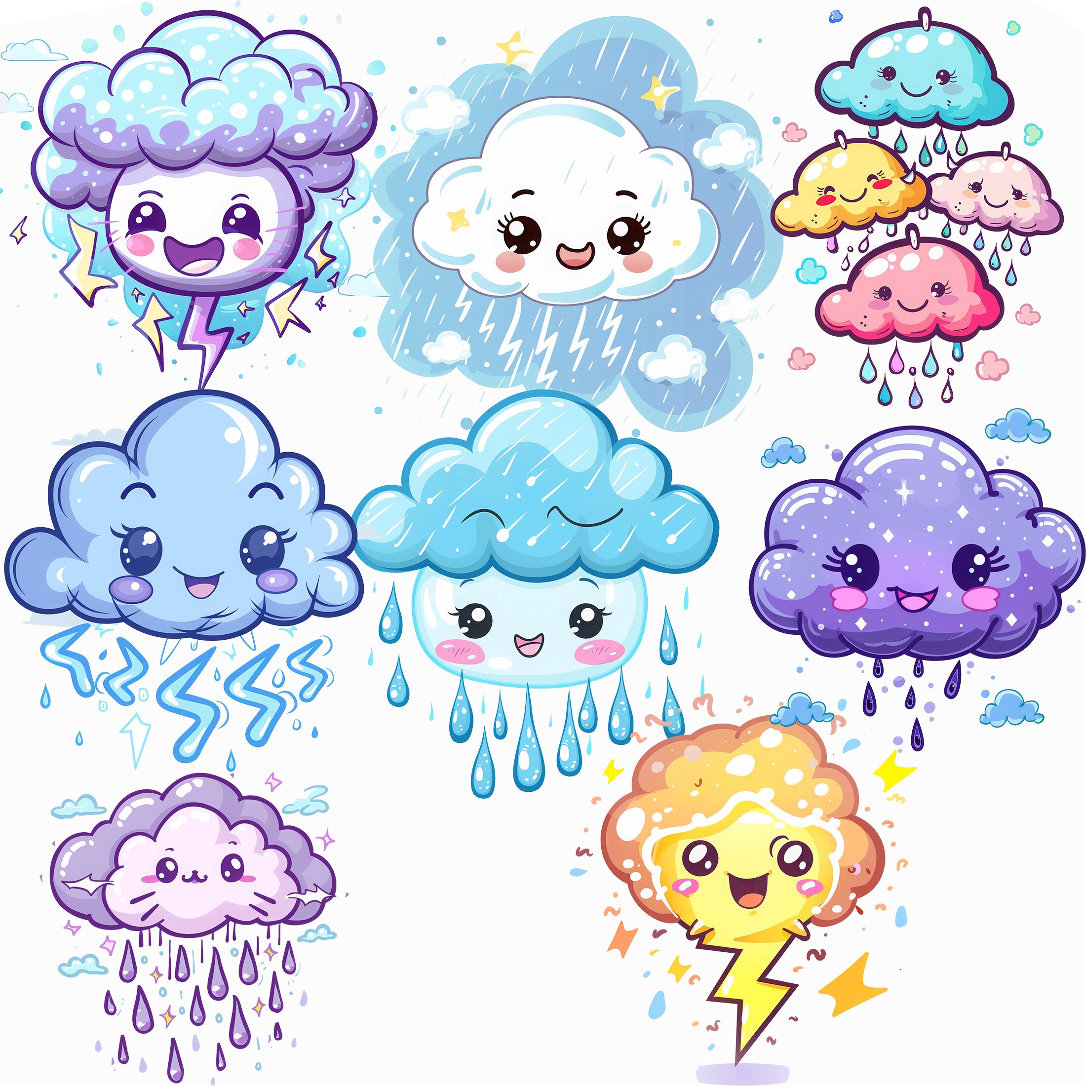 Kawaii Weather PNG Clipart, Transparent Background. Personal and ...