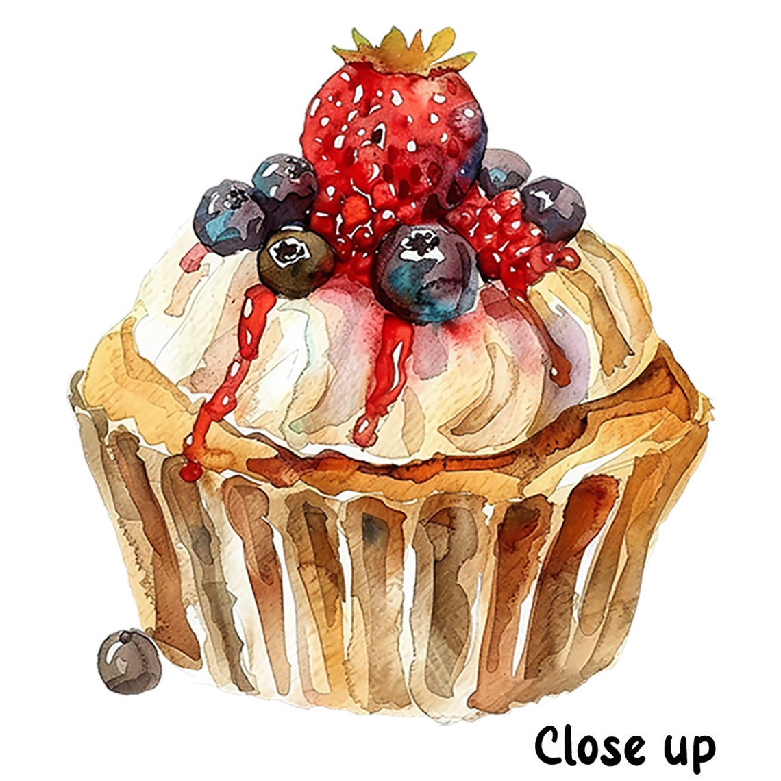 French Pastries Watercolor Clipart, Patisserie Clipart, Gourmet Pastry ...
