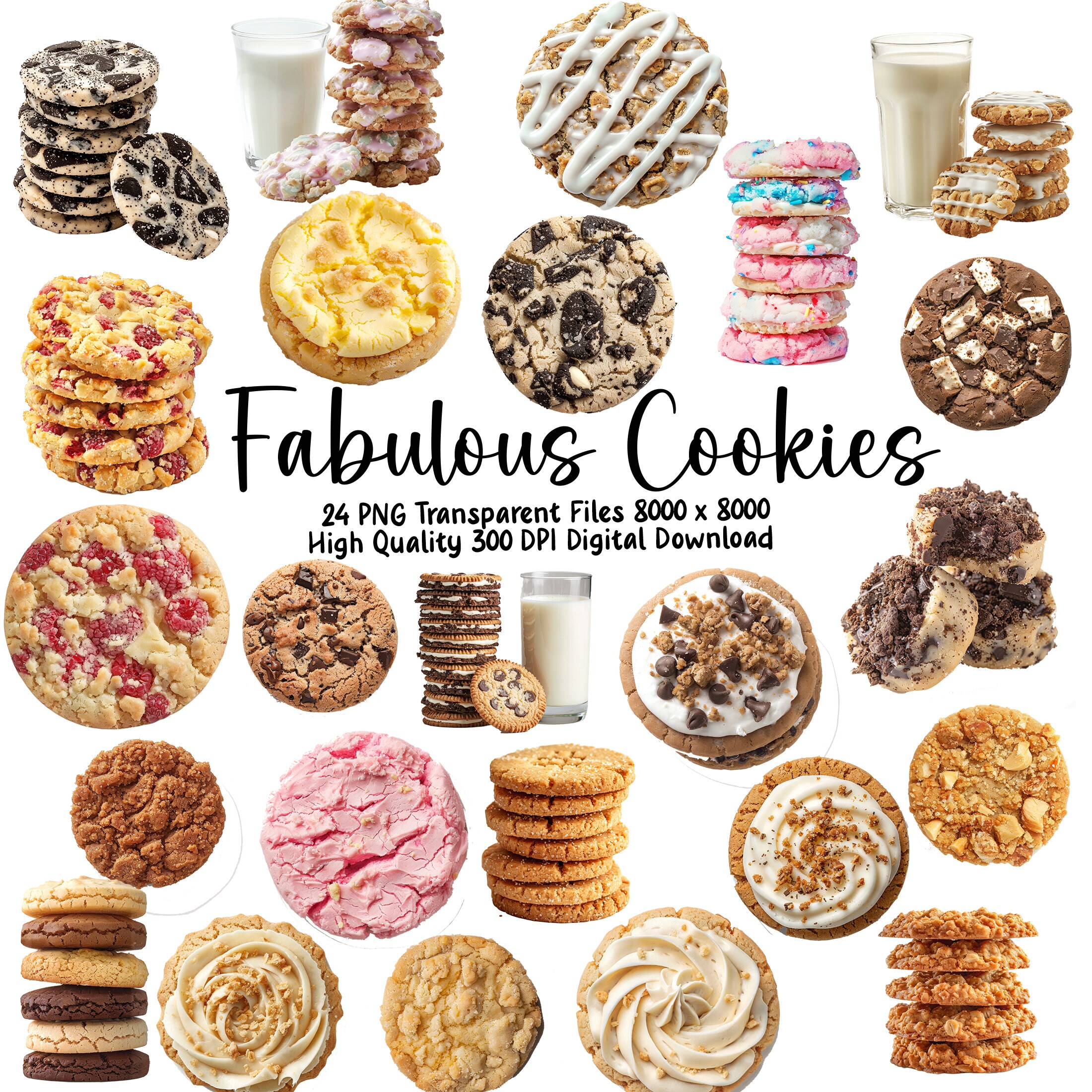 Sweet Treat Cookies Clipart - Bakery Illustrations, Instant Download ...