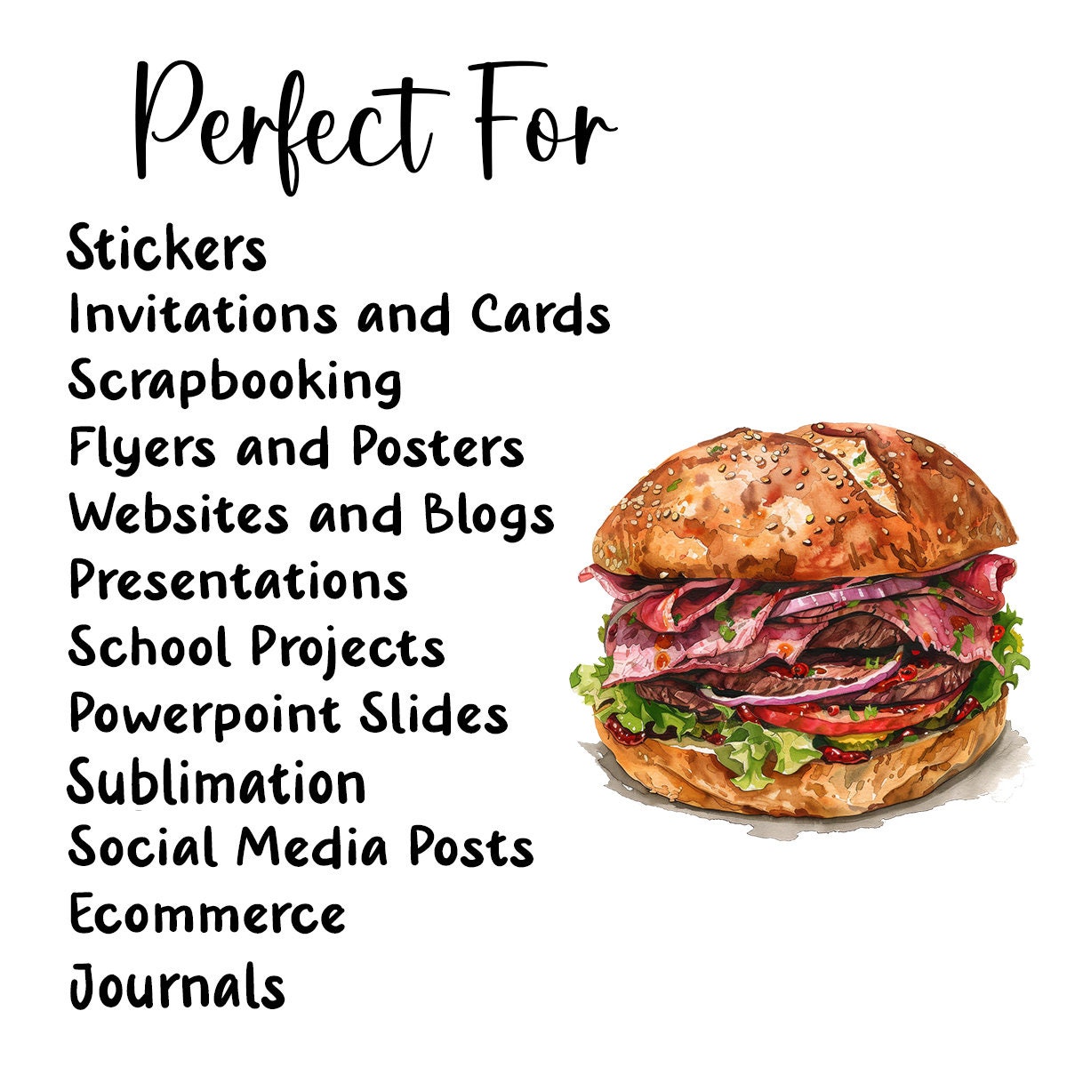 Watercolor Sandwiches II Bundle, PNG, Breakfast Sandwich, Digital ...