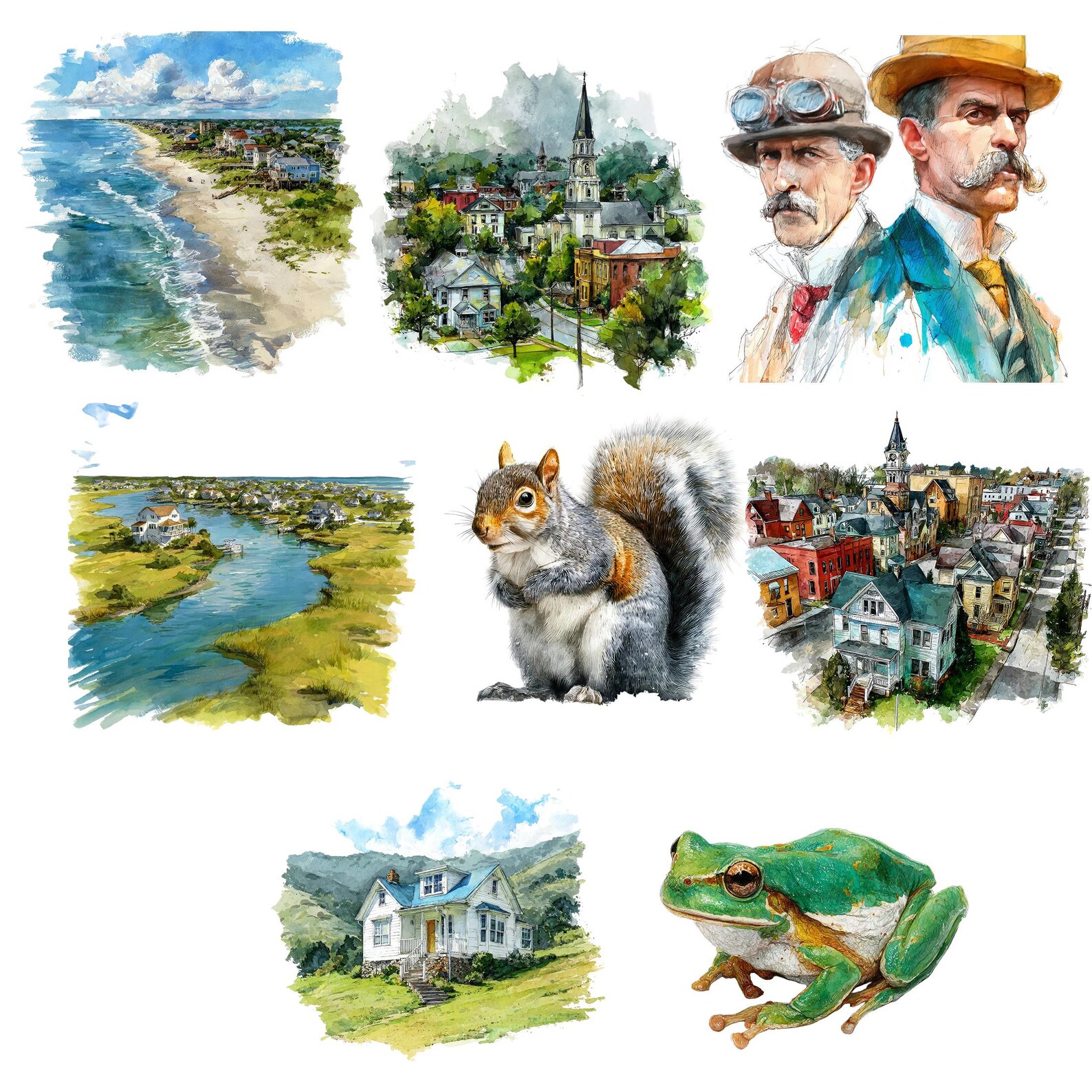 North Carolina Clipart Bundle: NC State Symbols & Landmarks (PNG ...