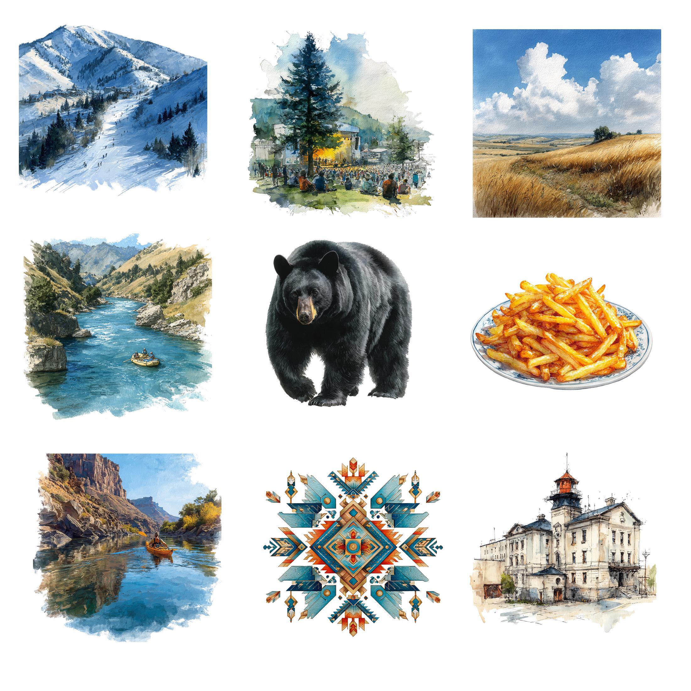 Idaho Clipart Bundle: State Landmarks, Wildlife, and Nature (digital ...