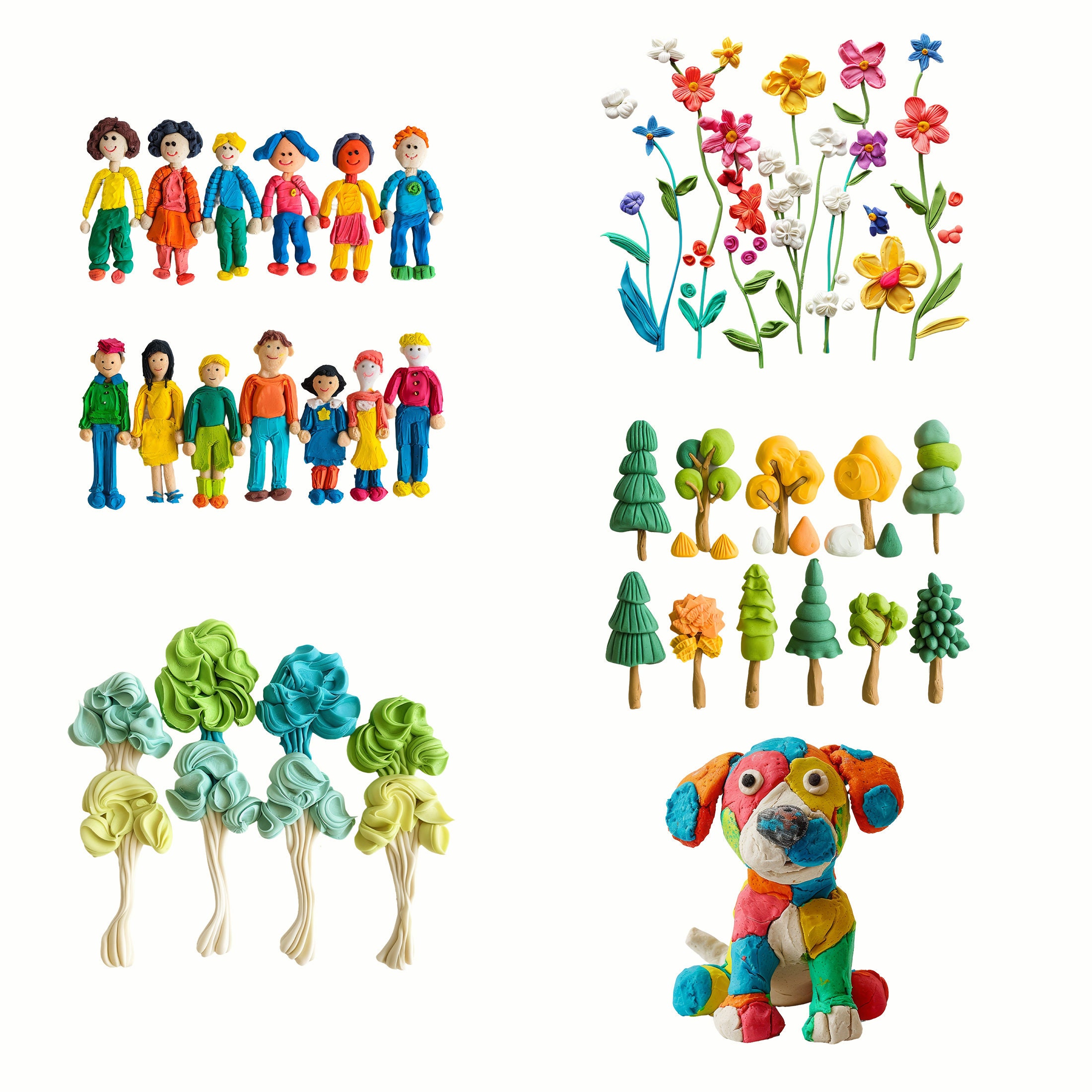 Whimsical Playdough Clipart, Adorable Playdough Bundle, PNG, Commercial ...