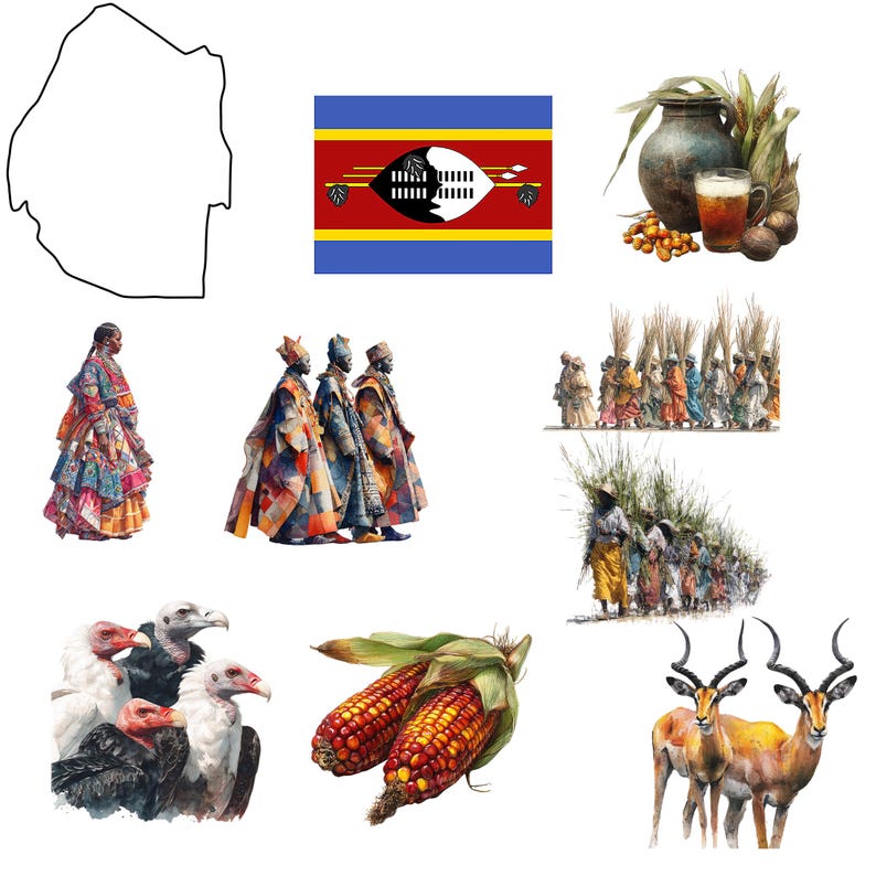 Eswatini Clipart | Swaziland Digital Art | African Culture, Wildlife ...