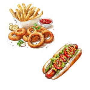 Hot Dog Clipart, Delicious Summer Food Clipart, BBQ Foods, PNG - Etsy