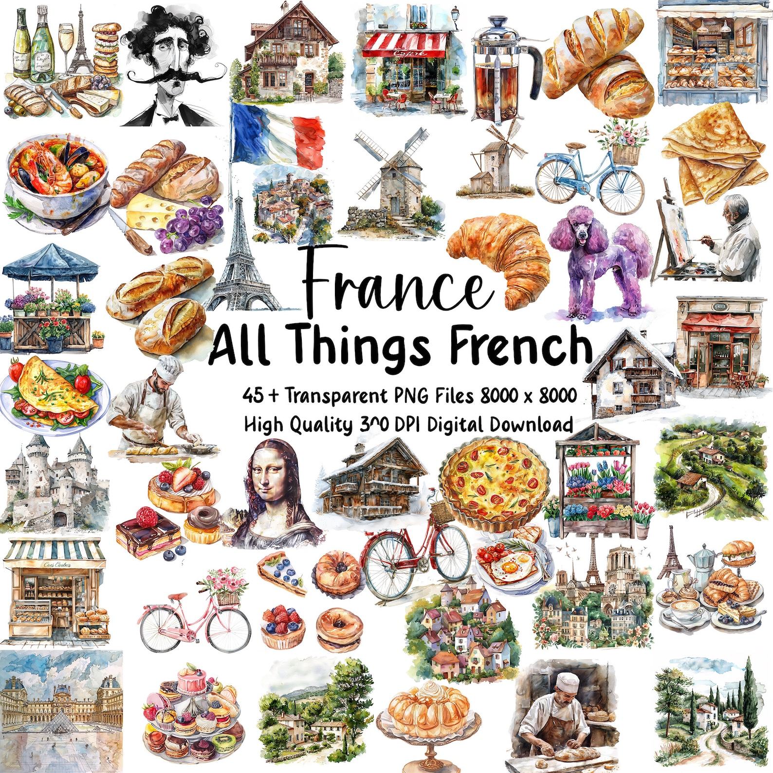 French Clipart, Clipart About France, Eiffel Tower Clip Art, French ...