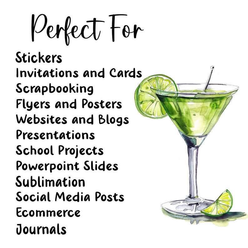 Watercolor Lime Clipart, PNG Files, Invitations, Menus, Commerical Use ...