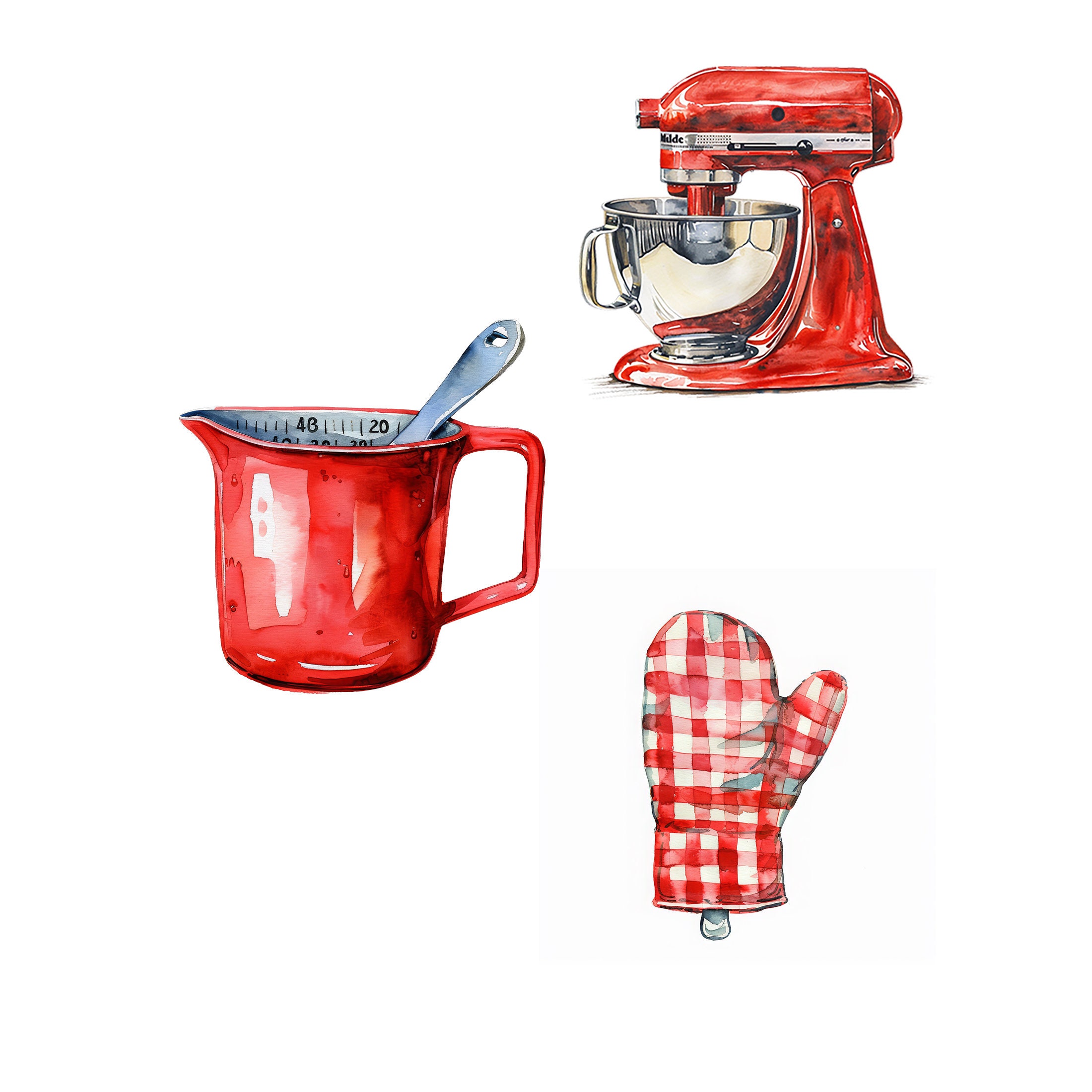 Baking Supplies Clipart: Watercolor Baking Tools (digital Download) - Etsy