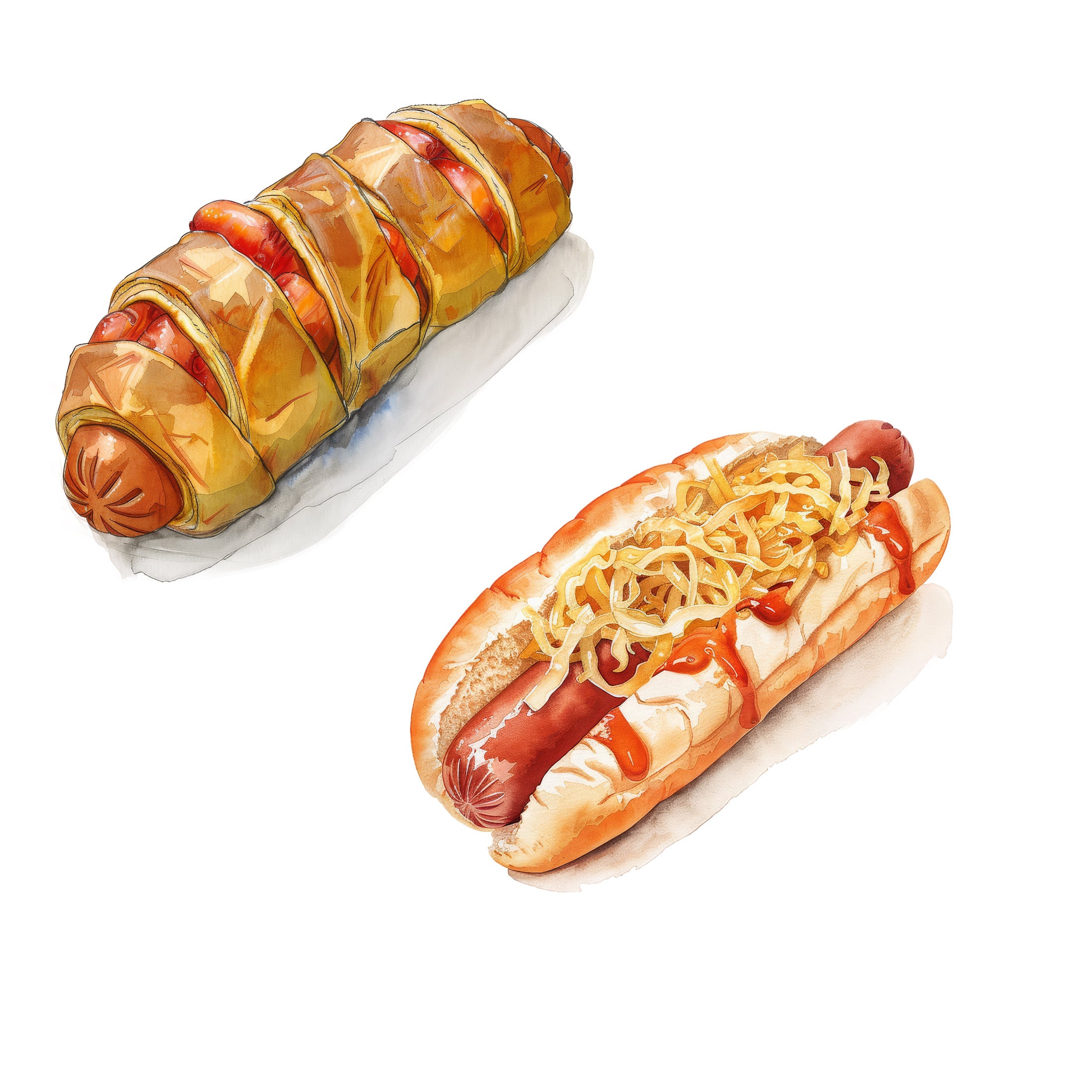 Hot Dog Clipart, Delicious Summer Food Clipart, BBQ Foods, PNG - Etsy