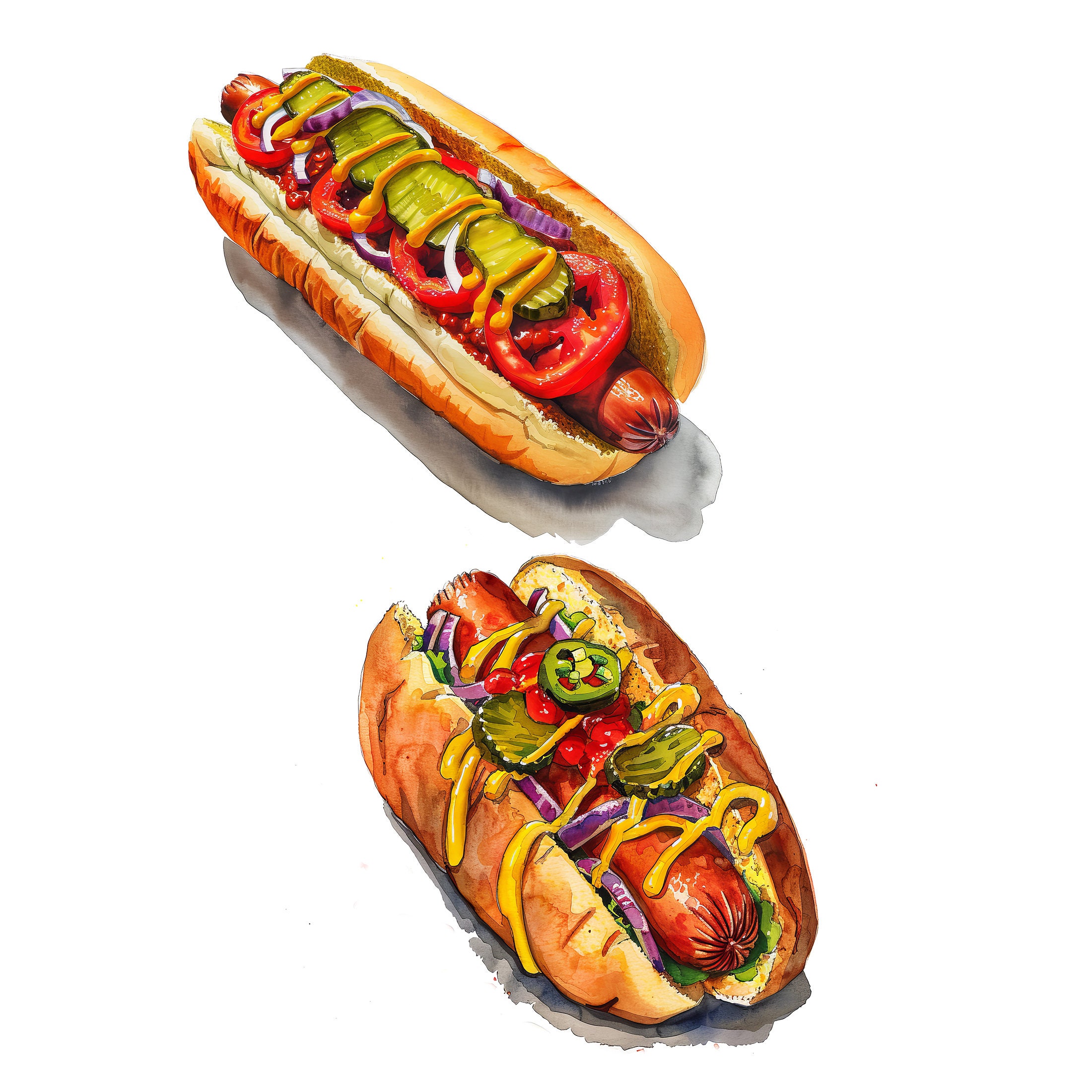 Hot Dog Clipart, Delicious Summer Food Clipart, BBQ Foods, PNG - Etsy
