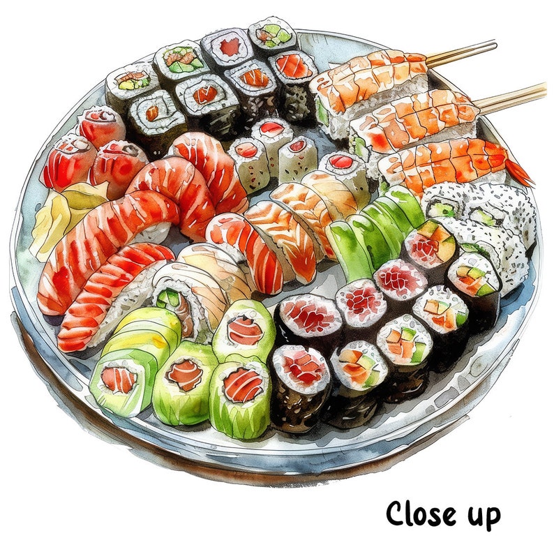 Adorable Kawaii Sushi Clipart, Sushi Graphics, PNG Files, Commercial ...