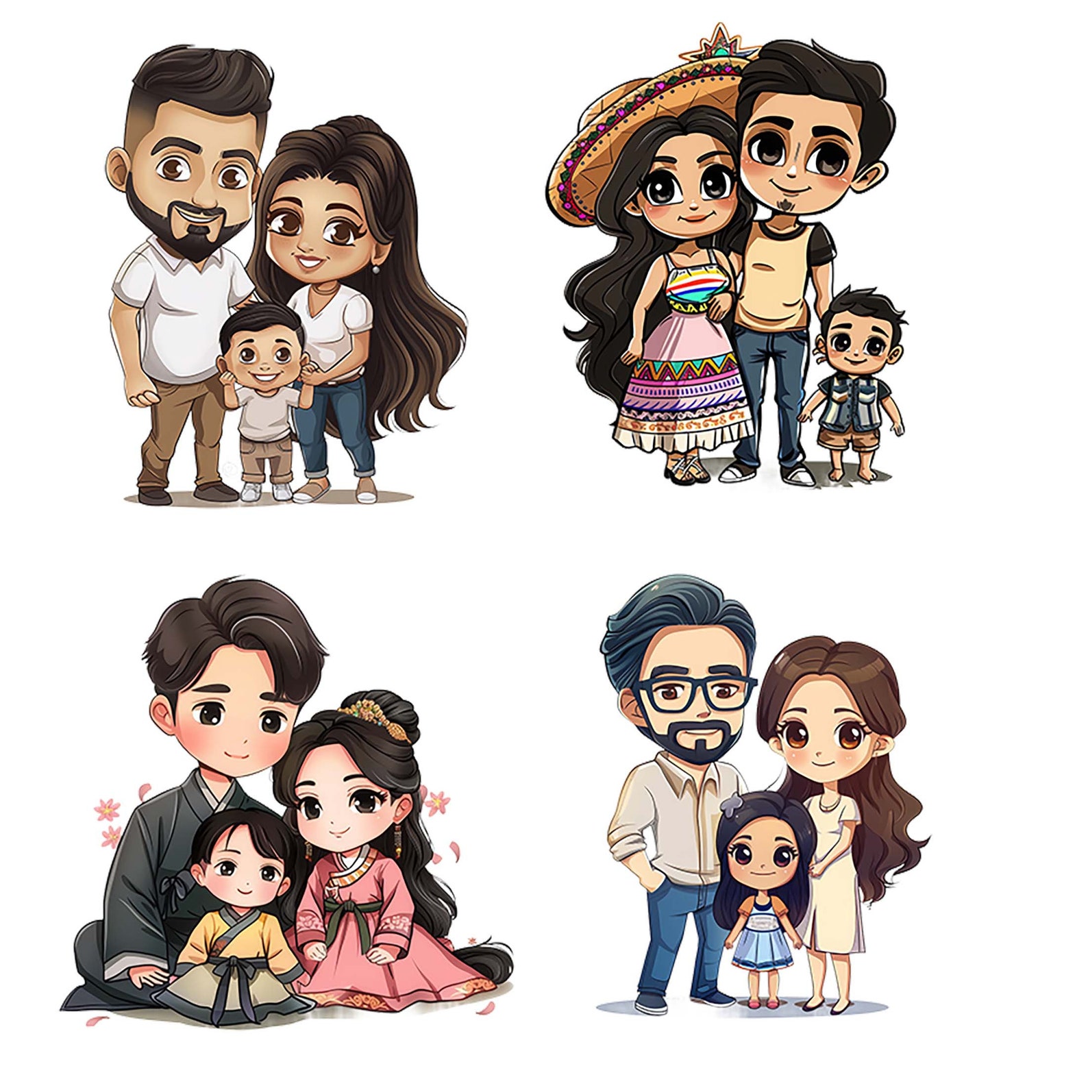 Multicultural Families Clipart: Diverse Cultures, Teacher Resources ...