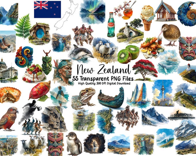 New Zealand Animals Play Set, Kiwi Bird, Hectors Dolphin, Kauri Tree ...