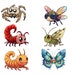 Chibi Insect Clipart Bundle, Bug Clipart Collection, Commercial Use ...