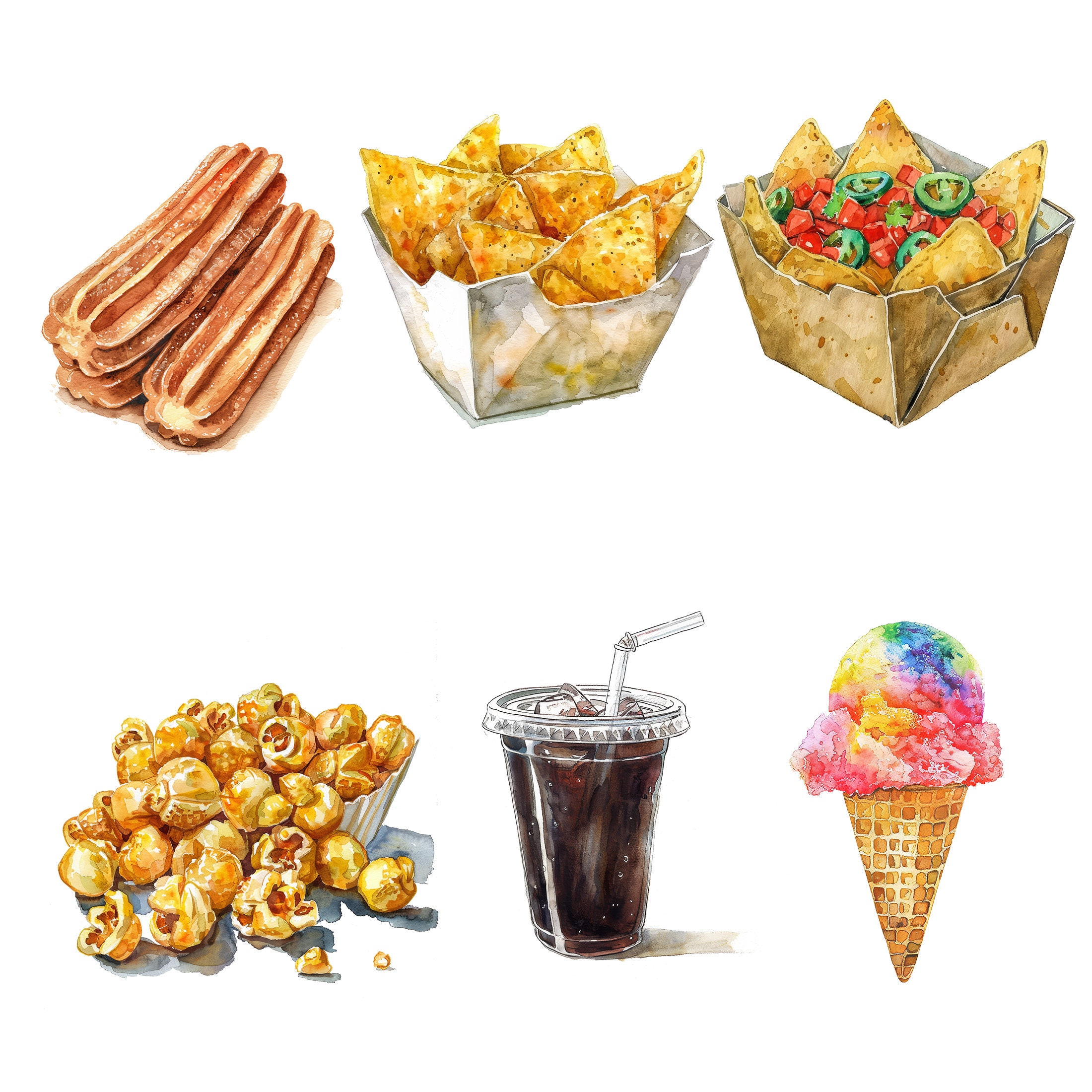 Carnival Food Clipart Bundle, Fair Treat Images, Invitation, Planners ...