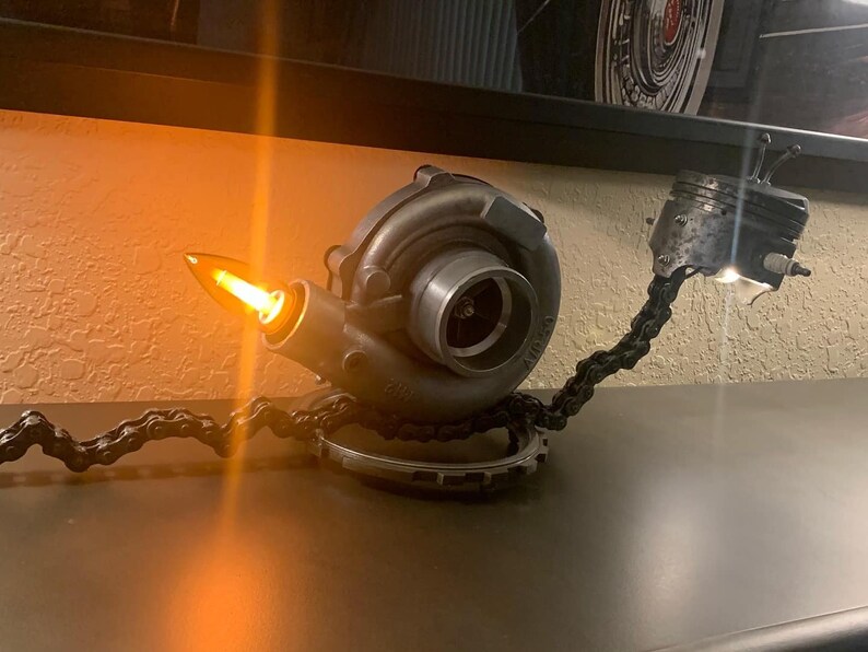 Skully Grande Turbo Snail Lamp With Movable Compressor Wheel and Flame ...